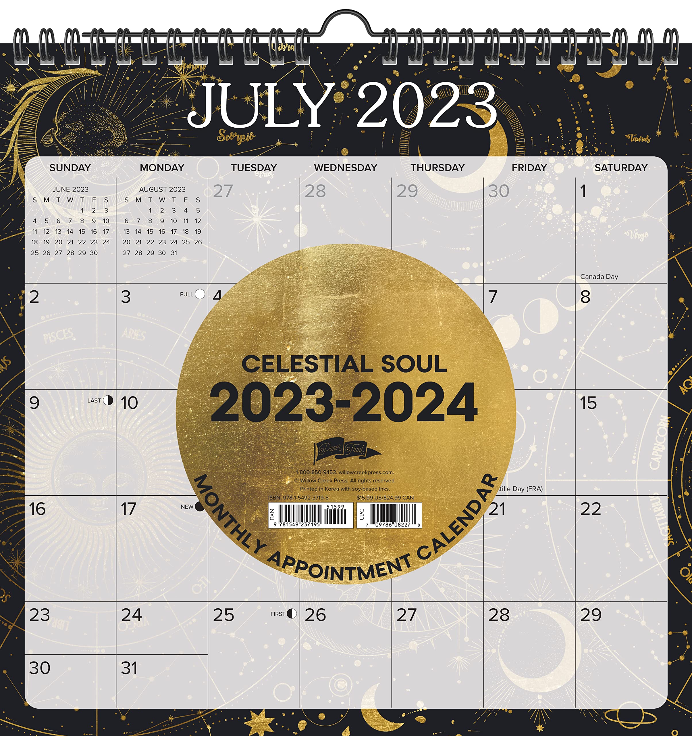 Celestial Soul 2023-24 Academic 12" x 12" Spiral Wall Calendar: Willow ...