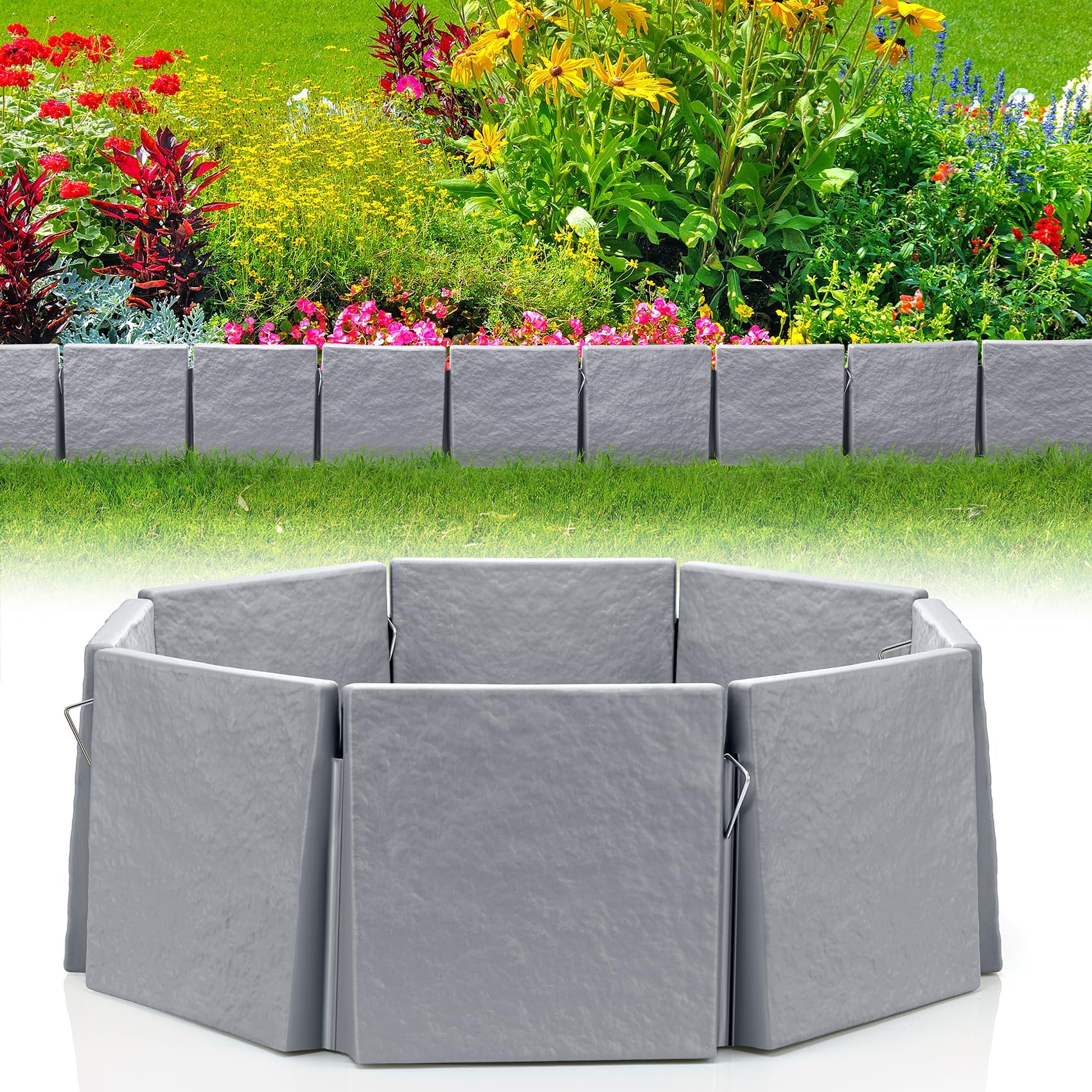 Amazon.com : ZIQI 50PCS Garden Edging Border, Plastic Lawn Edging ...
