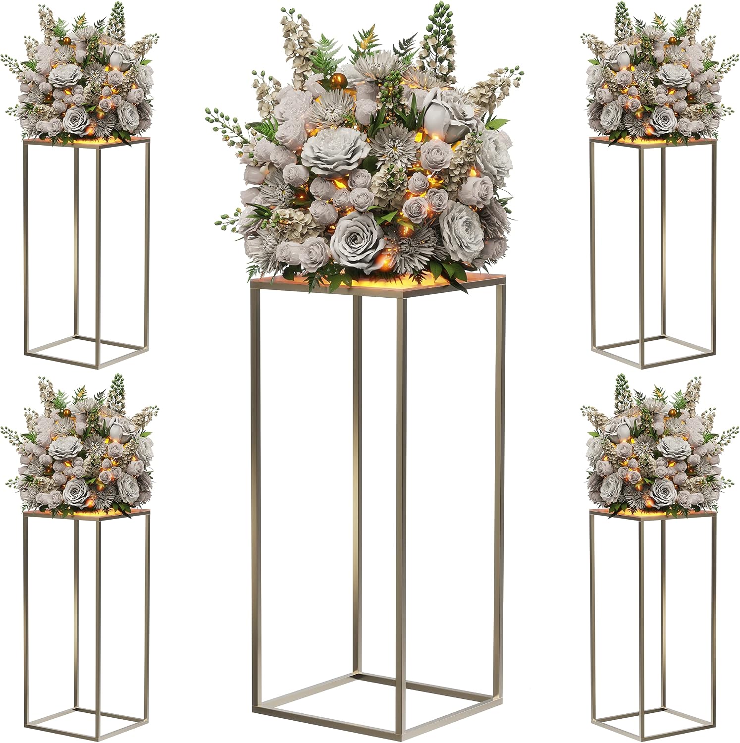 Amazon.com: GLOWMATI Flower Stand for Wedding (5 pcs) - Detachable Gold ...