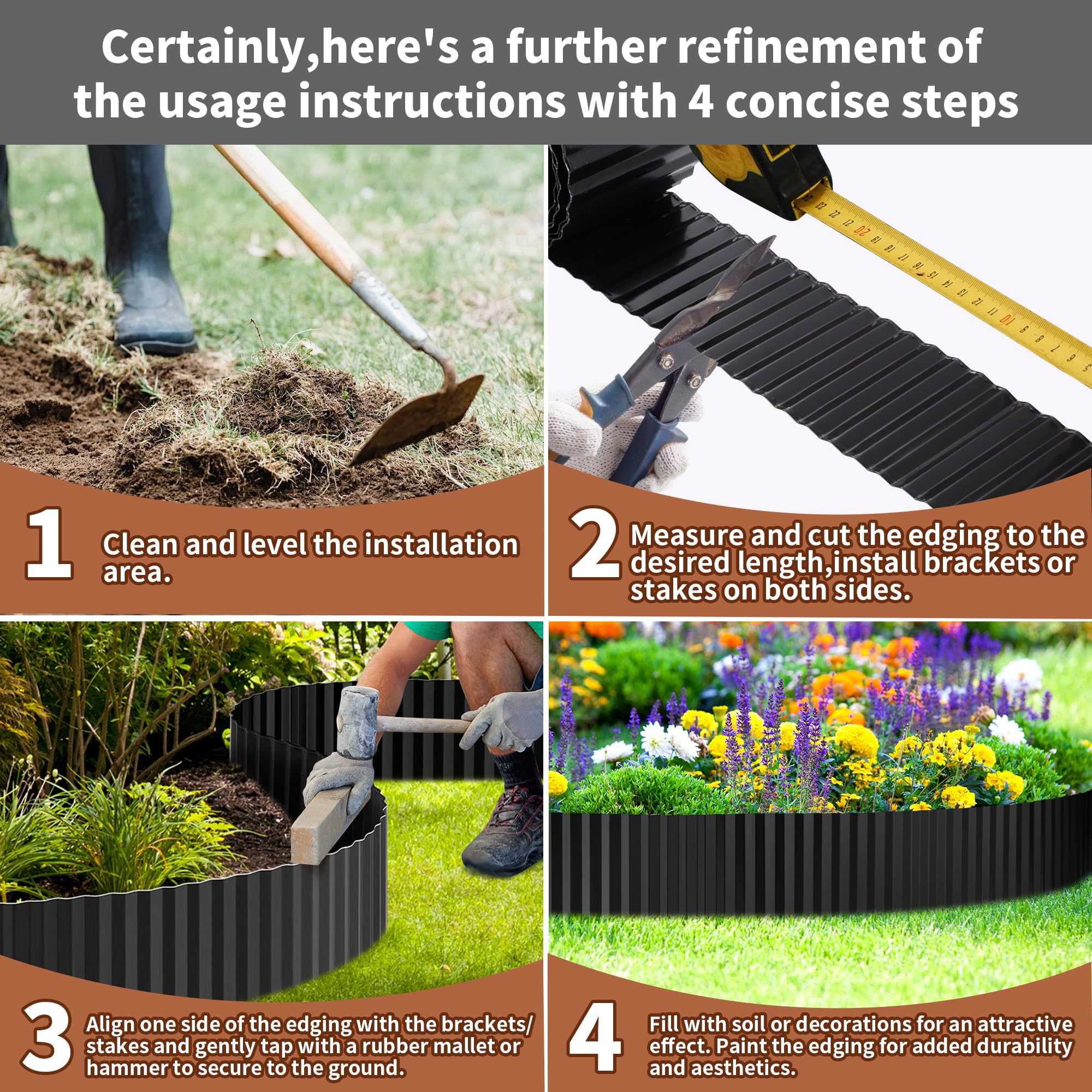 Rubber Lawn Edging In Black