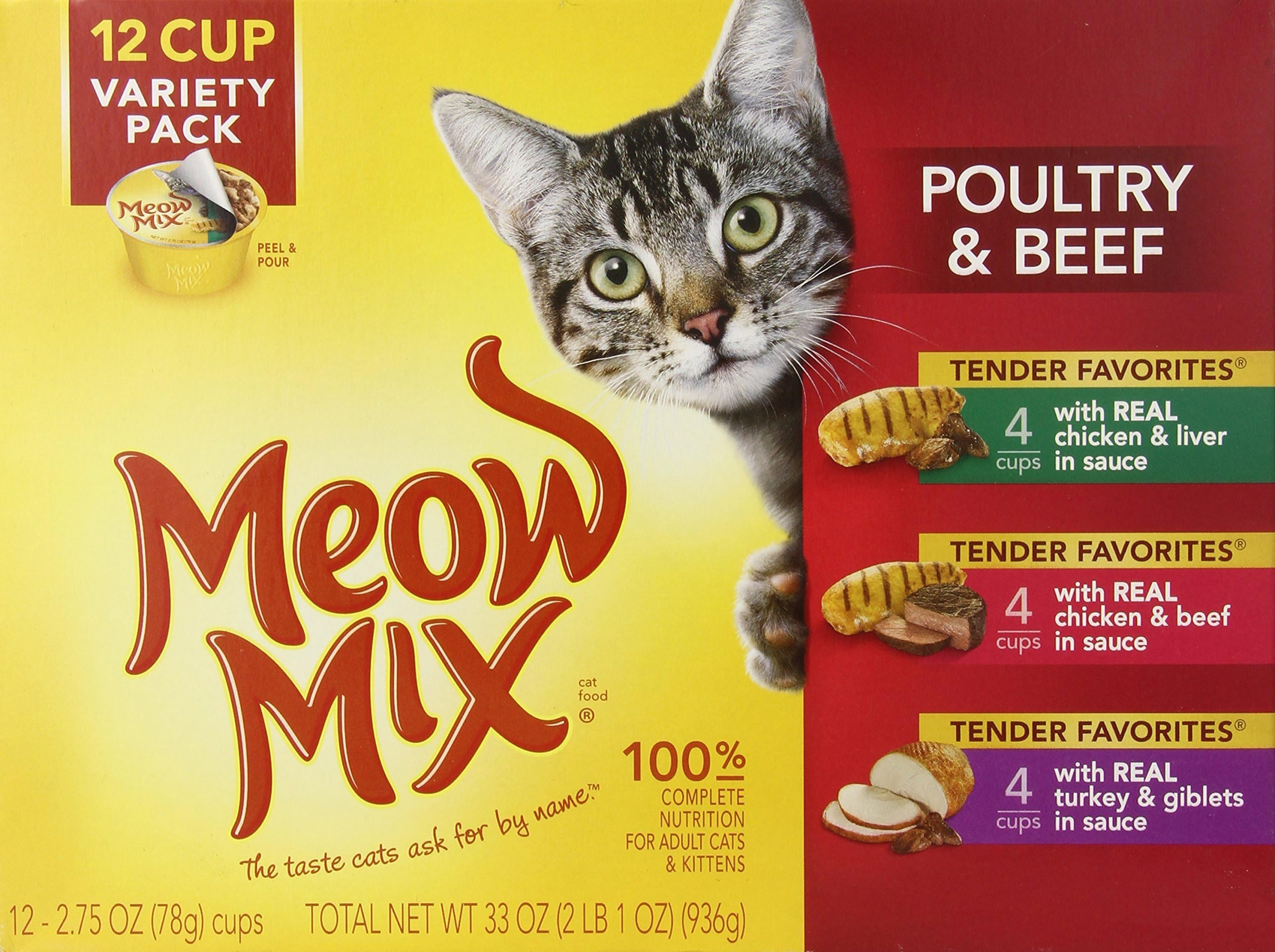 Amazon.com: Meow Mix Market Select Cat Food, Beef & Poultry Variety ...