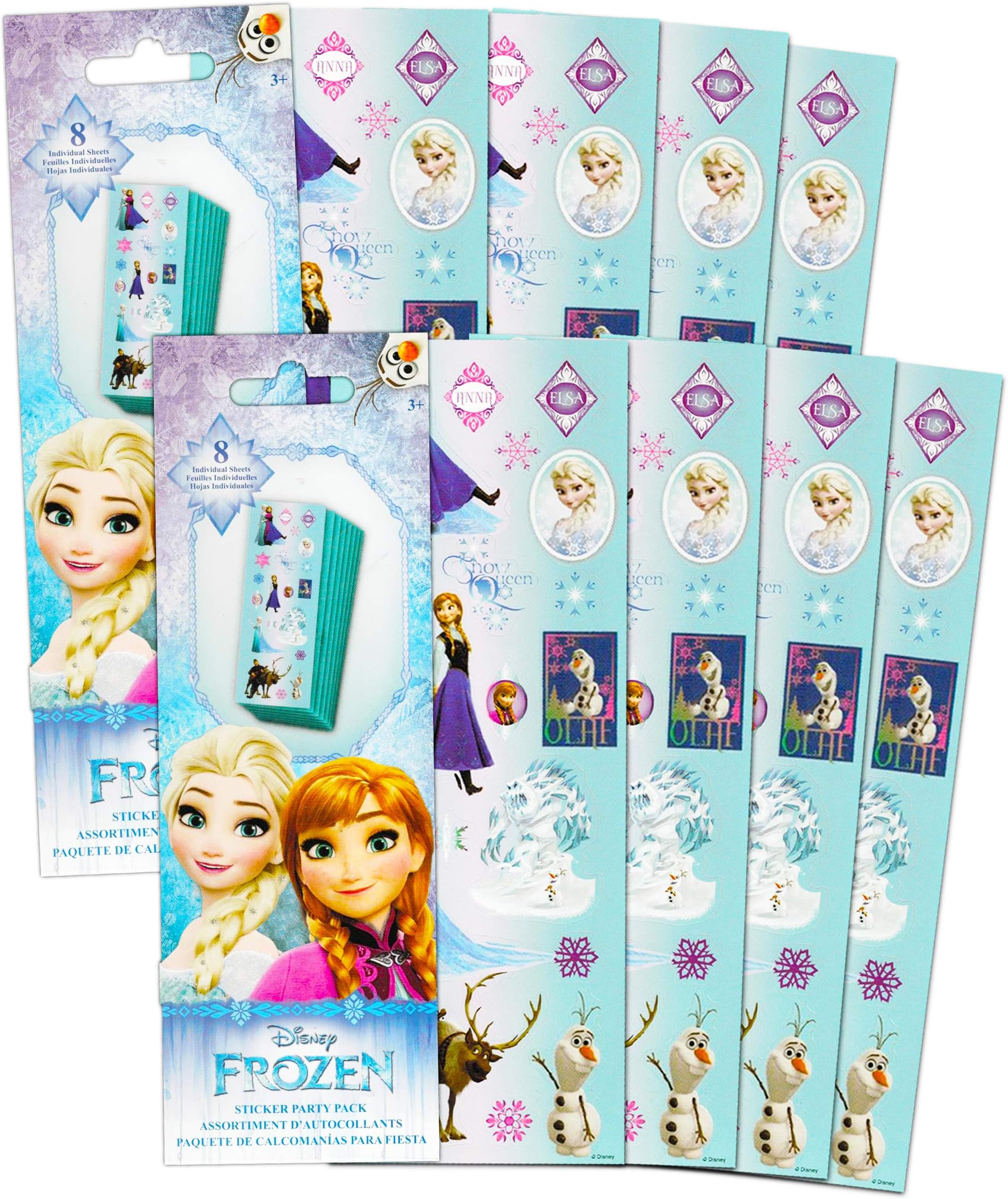 Amazon.com: Disney FROZEN Stickers Party Favors - Bundle of 16 Sheets ...