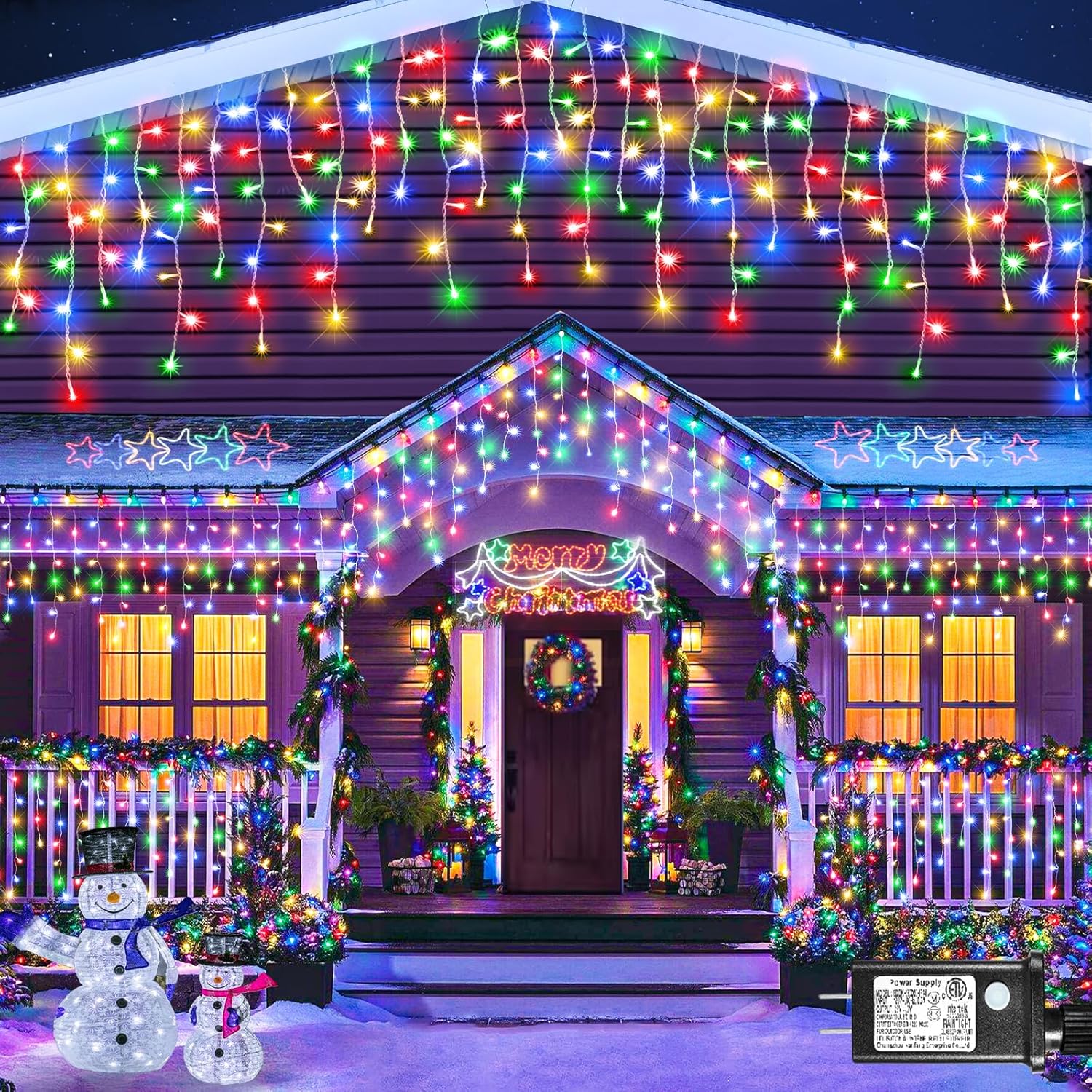 Icicle Christmas Lights Outdoor, 33ft 400 LED Icicle Lights for Outside ...