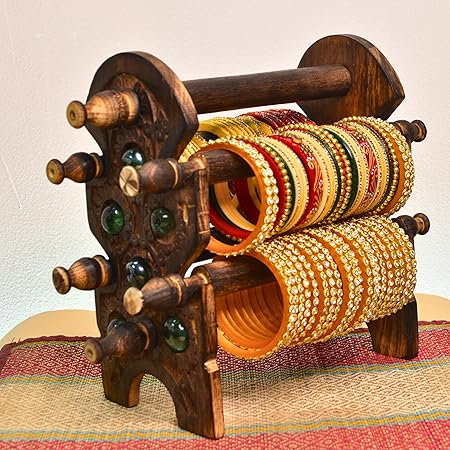Shri Shri Handicraft Stylish Wooden Bangle Stand for Women Organizer ...