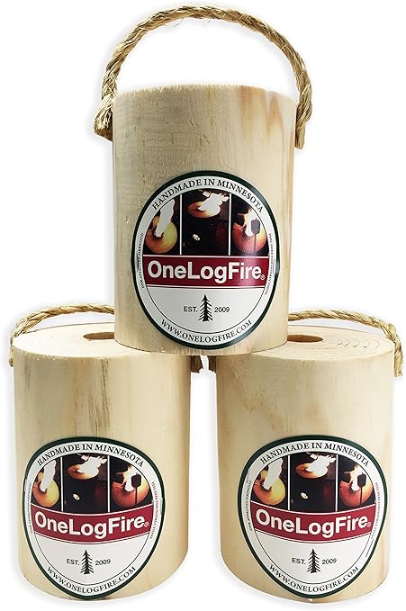Amazon.com: One Log Fire, Mini - Single Log Campfire, 100% Natural Red ...