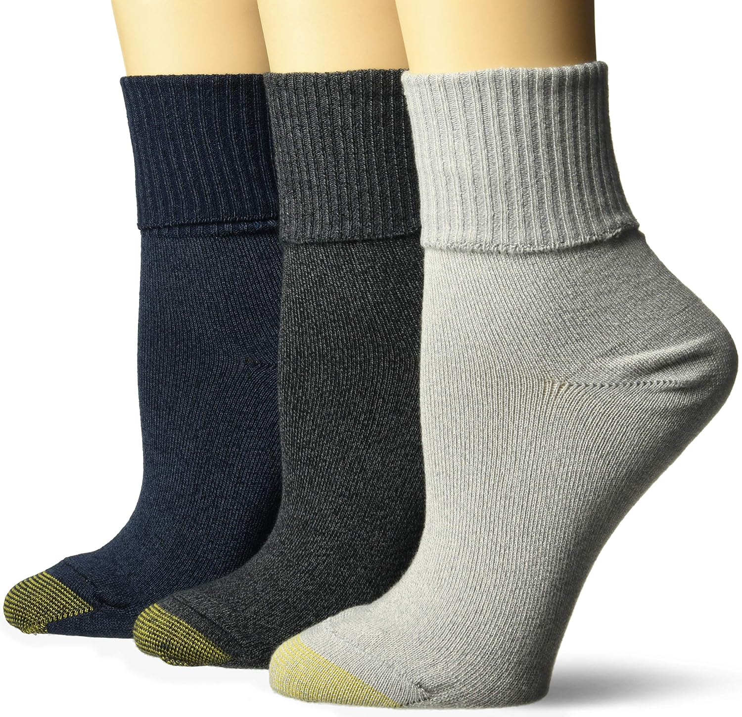 Amazon.com: Gold Toe Women's Ultra Soft Providence Turn Cuff Socks, 3 ...