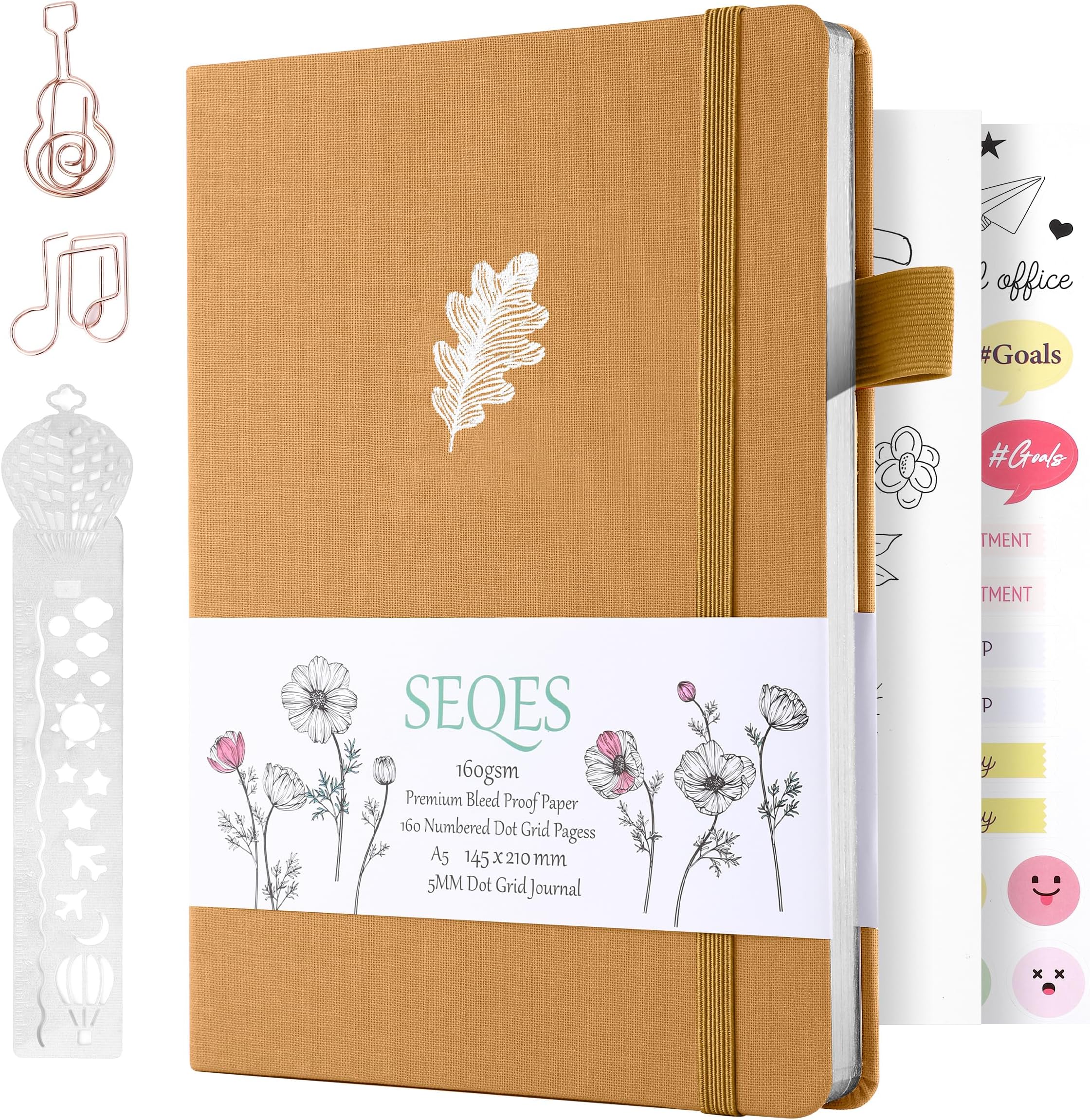 Amazon.com : SeQeS Bullet Dotted Journal - A5 Dot Grid Notebook with ...