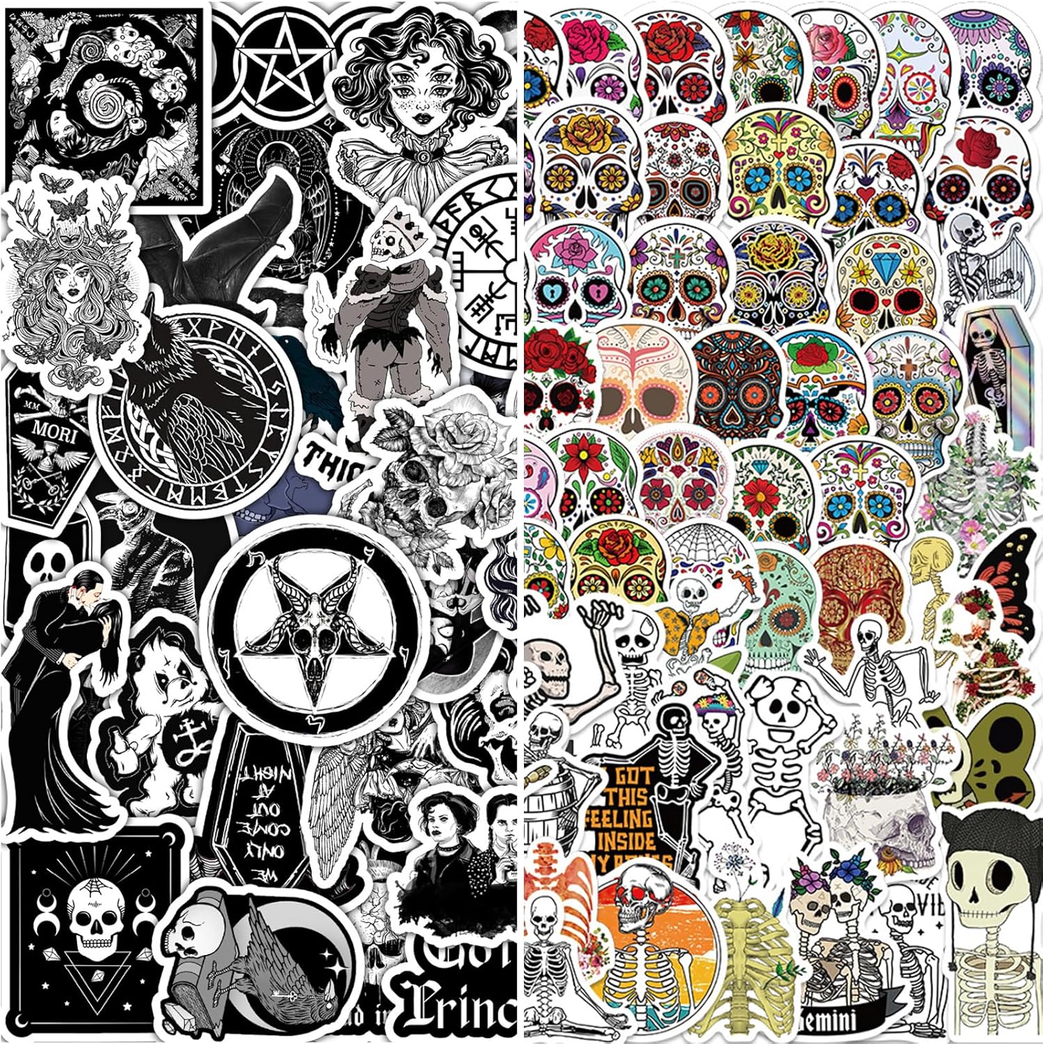 Amazon.com: 150 Pcs Goth Stickers, Cool Skull Stickers for Adults ...