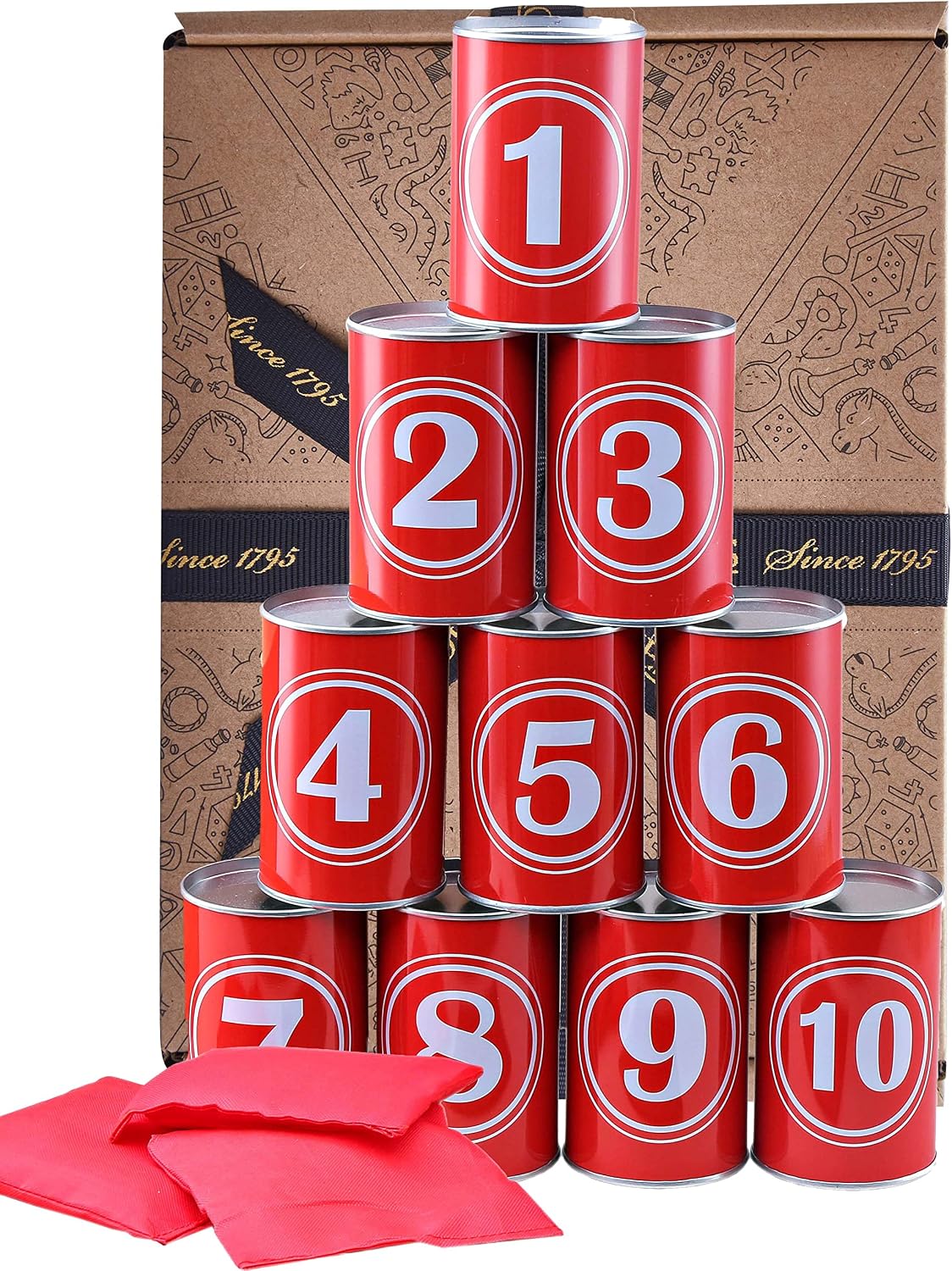 Jaques of London Tin Can Alley Game | Garden Games | Bean Bag Toss Game ...
