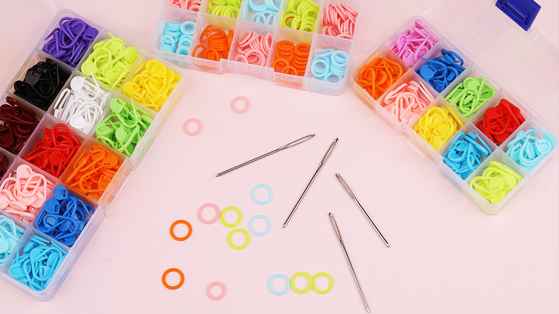 Knitting Needles LUNARM 180 Pieces Knit Knitting Random Colored Stitch ...