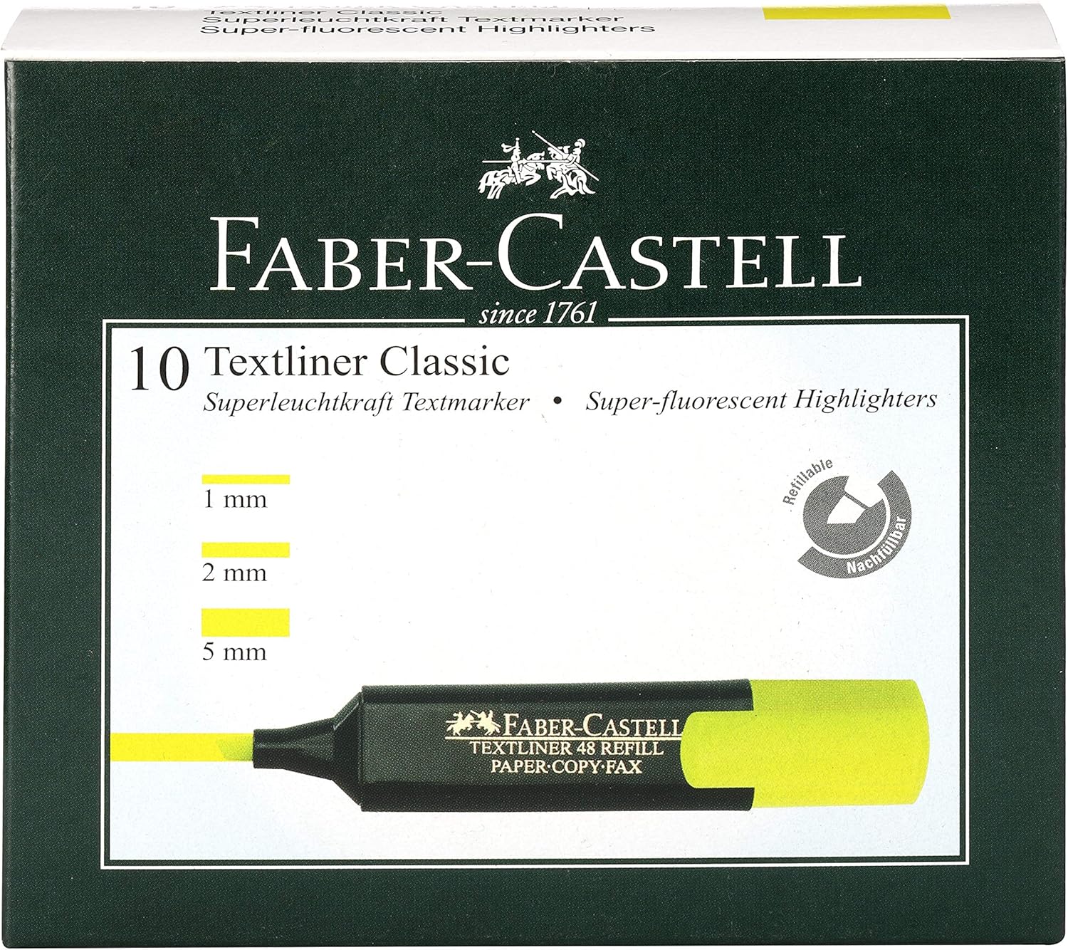 Amazon.com : Faber Castell Faber Castell Classic Textliner, Pack Of 10 ...