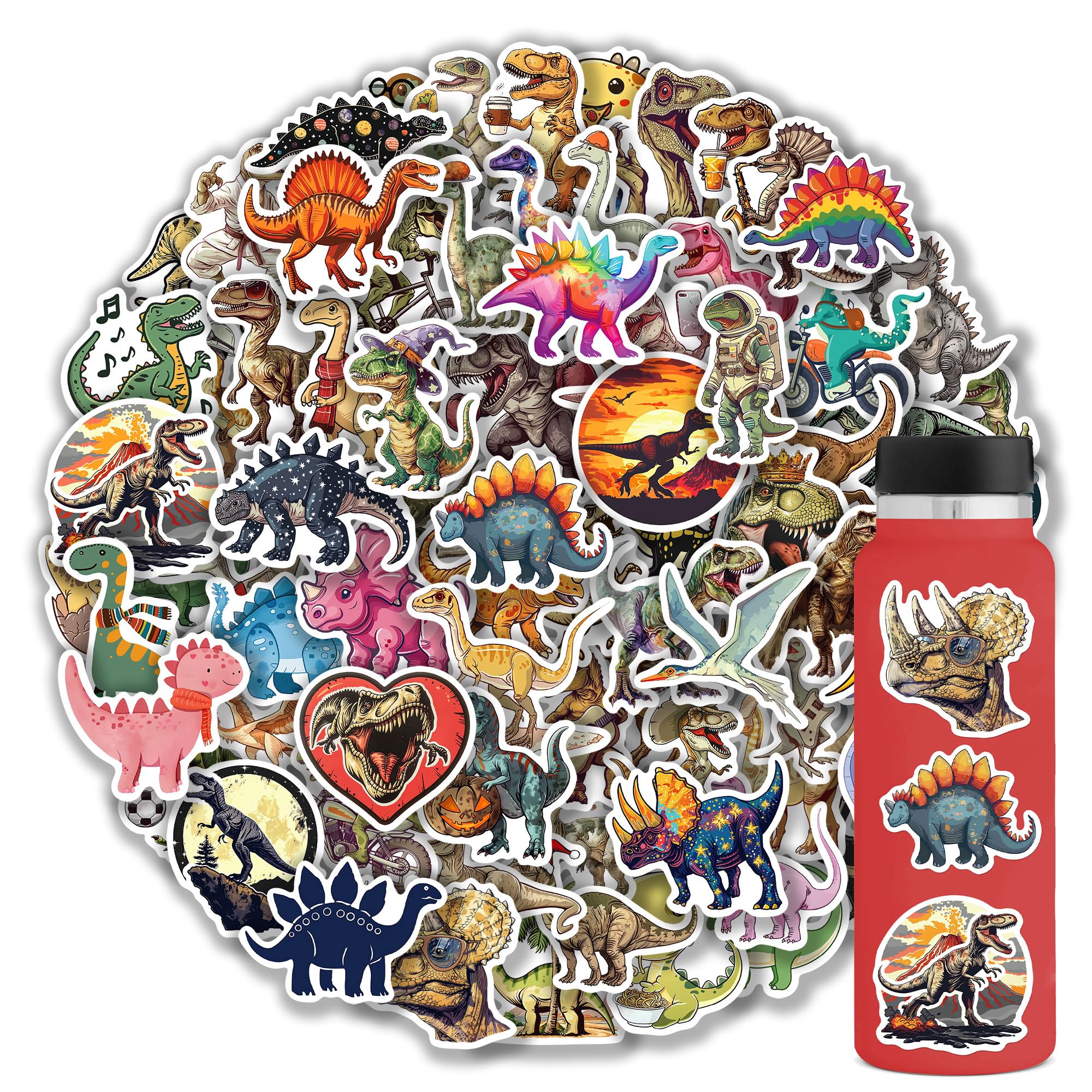 Amazon.com: 102 Pack Cute Dinosaur Stickers for Kids,Dino Stickers for ...