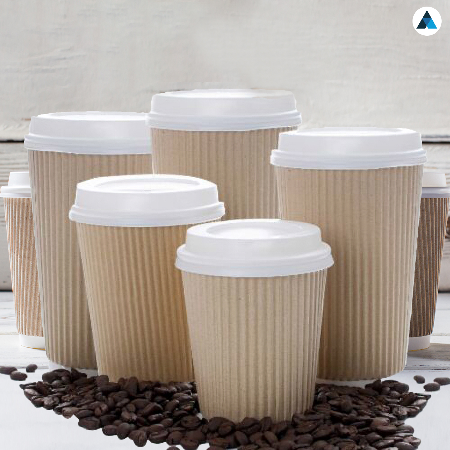 Brown Ripple Cups with Lids and Without Lids