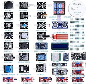 ELEGOO Upgraded 37 in 1 Sensor Modules Kit with Tutorial Compatible ...