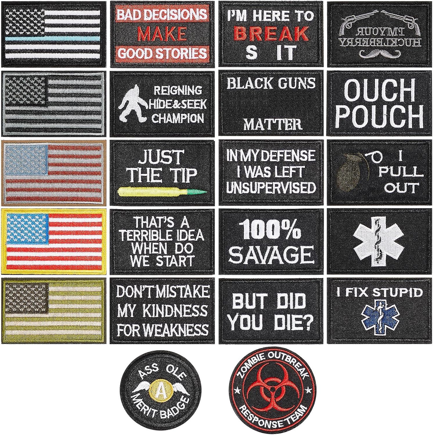22 Pieces Tactical Funny famous Military Patch