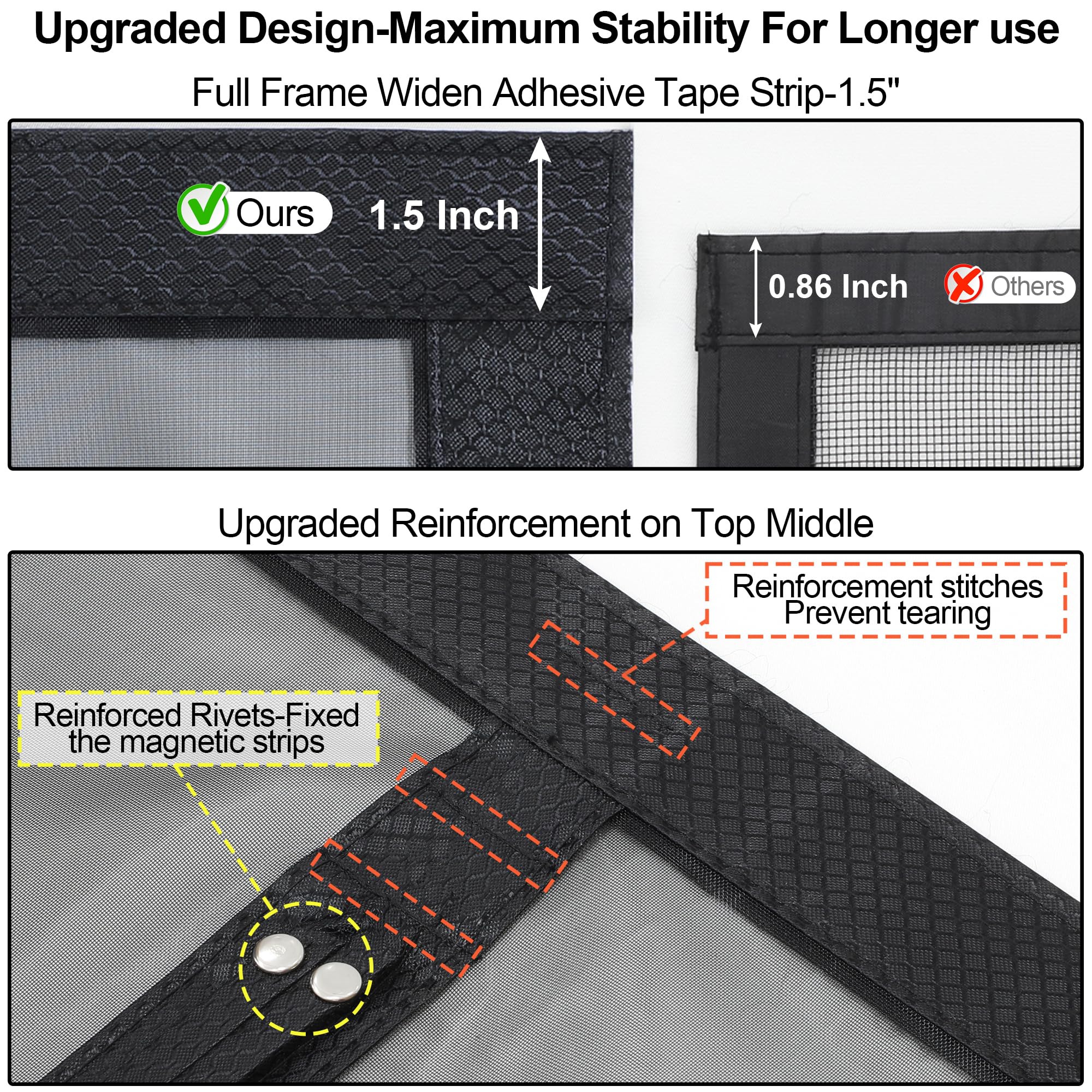 Snapklik.com : Upgraded Magnetic Screen Door,Reinforced Thicker Mesh ...