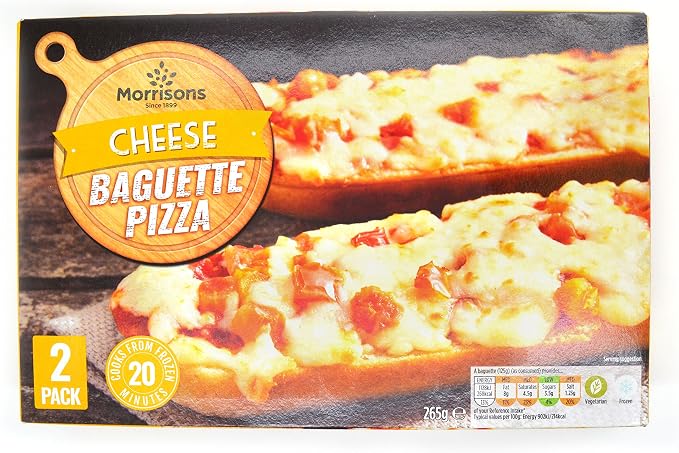 Morrisons Cheese Baguette Pizza 2 Baguettes, 265g (Frozen) : Amazon.co ...