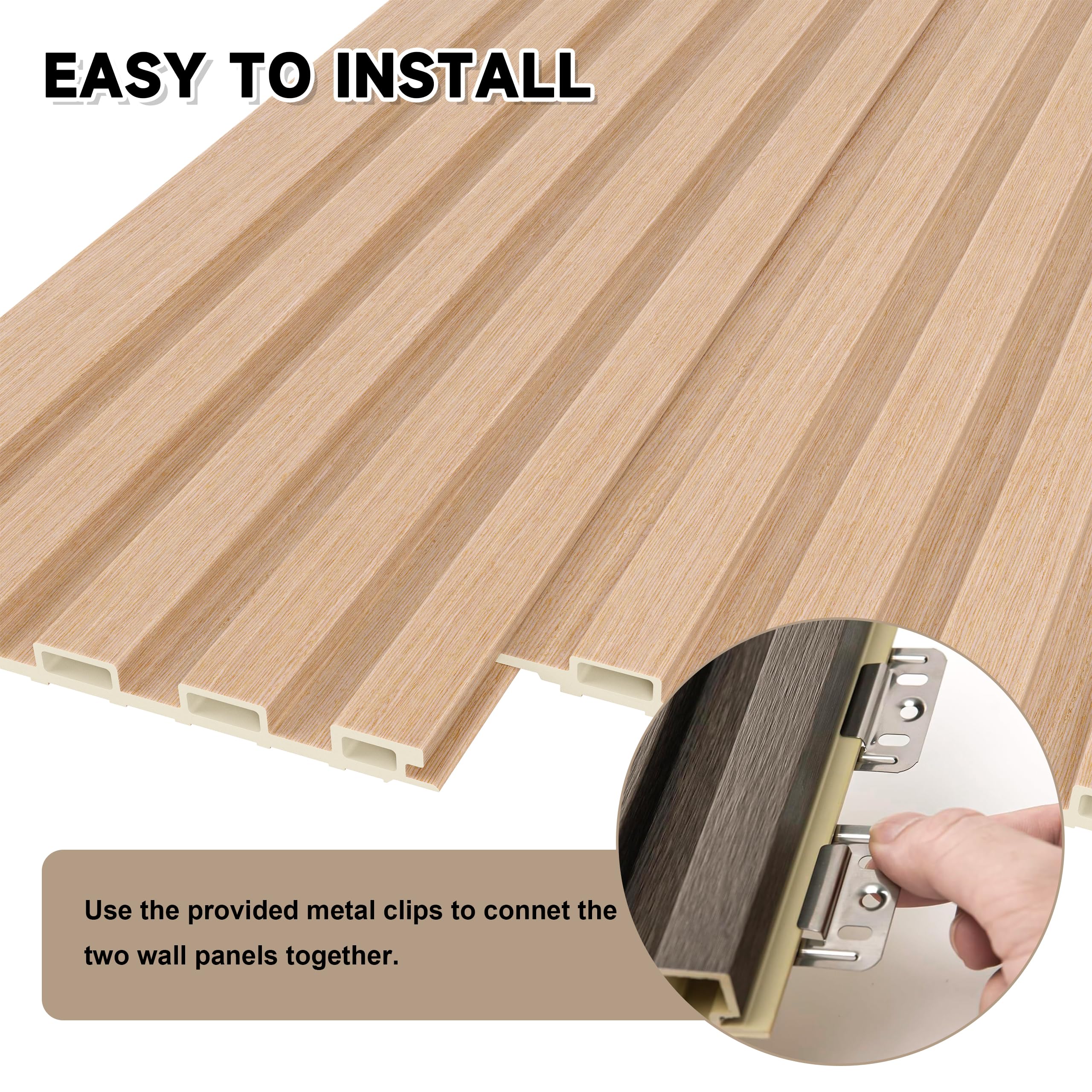 WPC Slat Wall Paneling,8-Pack 3D WPC Wood Wall Panels,Acoustic Wall ...