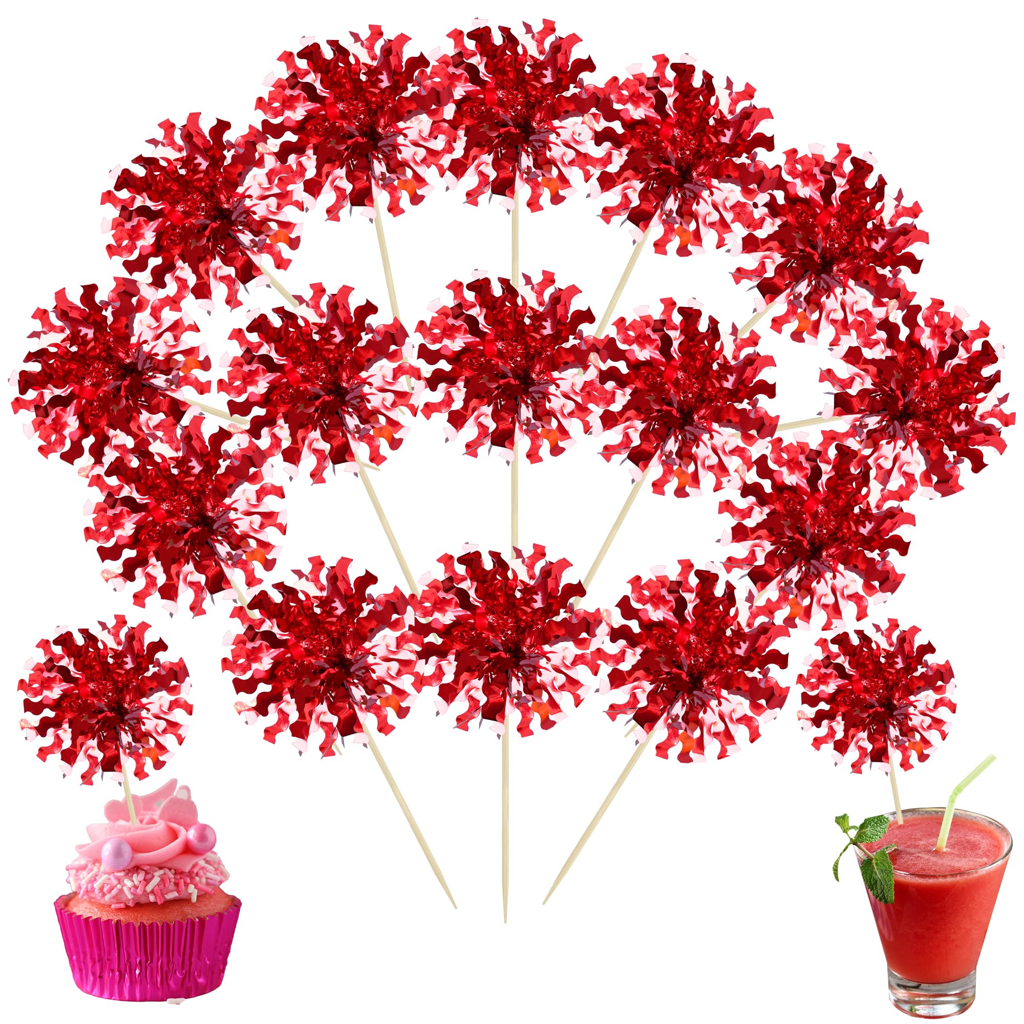 Amazon.com: Ephlyn 30Pcs Foil Firework Cupcake Toppers Happy Birthday ...