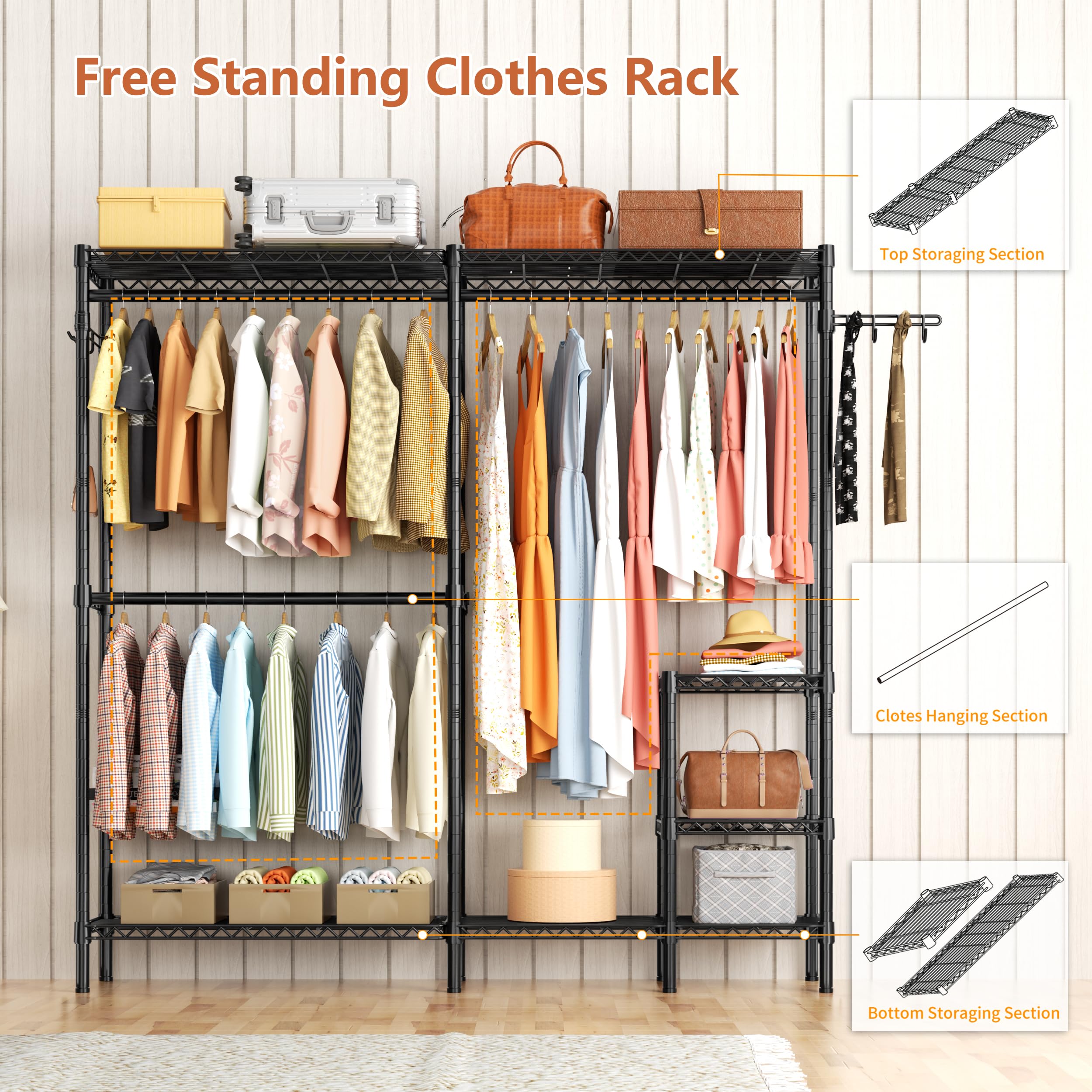 Henger Rack System Straight Clothes Hanger Rack For The PAW RV TV