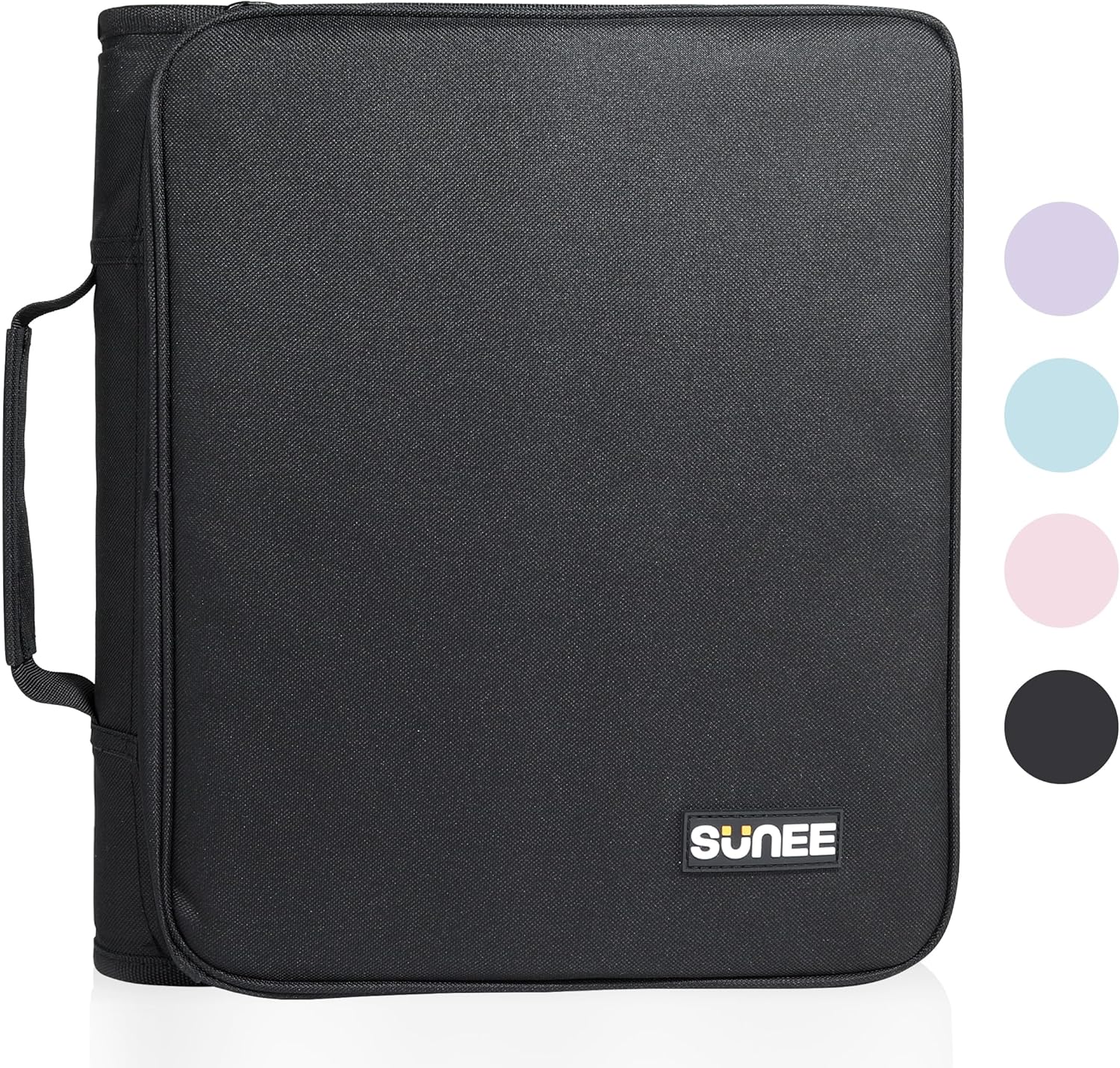 SUNEE Zippered Binder Bag with Handle, 2-Inch 3-Ring O-Ring, 500-Sheet Capacity, Includes Zip ...