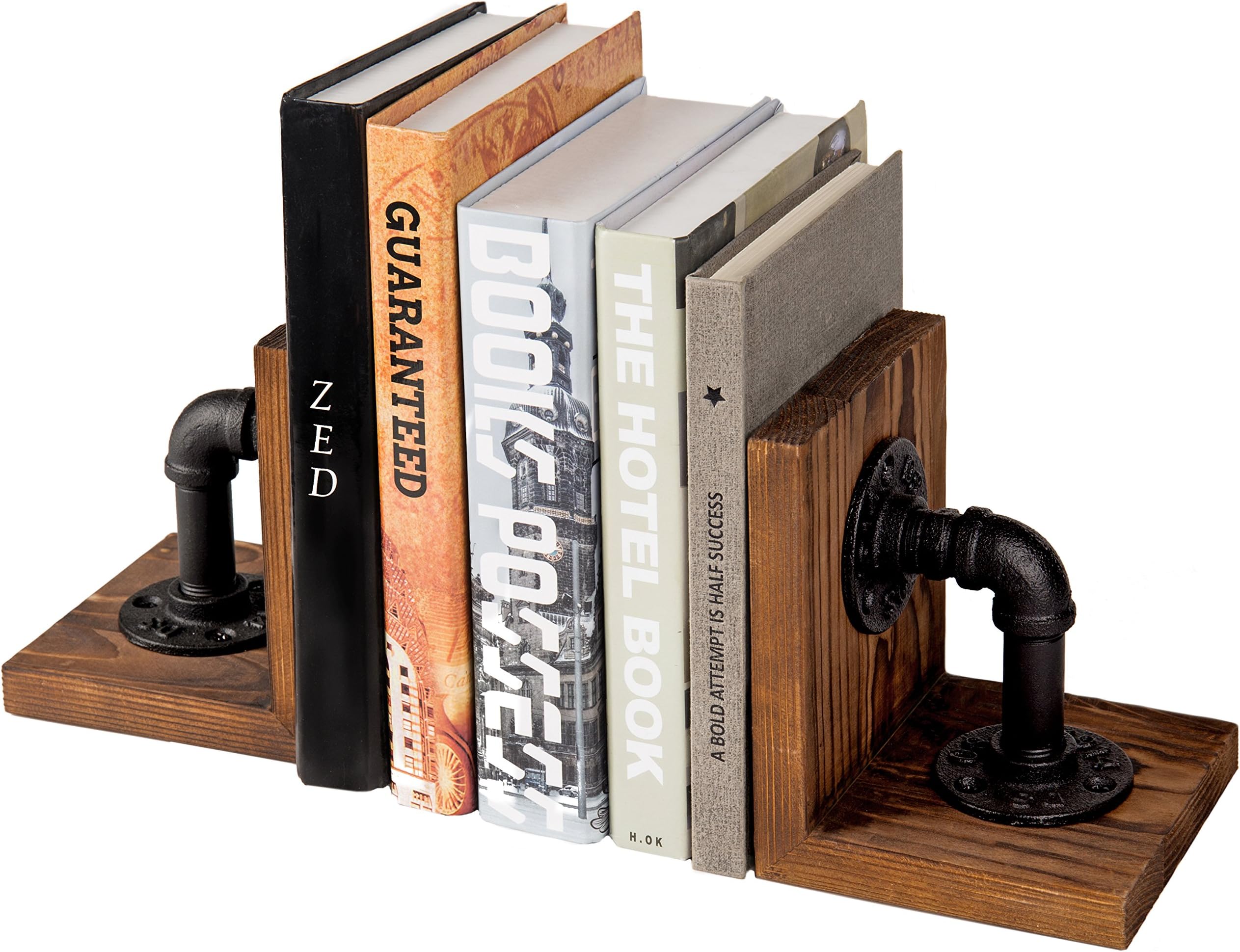Amazon.com: Deconoor Countryside Wooden Bookend for Heavy Books, Rustic ...