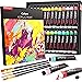 Amazon.com: Caliart Acrylic Paint Set With 12 Brushes, 24 Colors (59ml ...