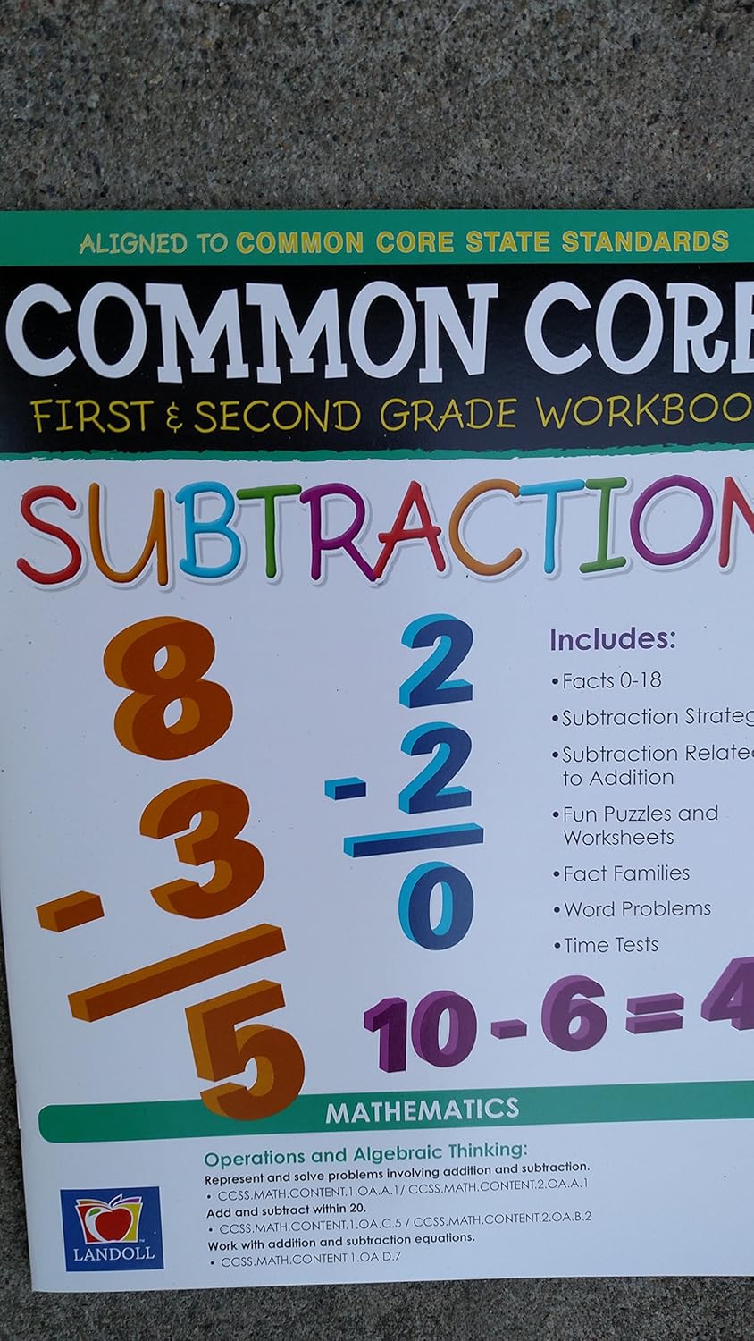 Common Core Subtraction First & Second Grade Workbook: Landoll: Amazon ...