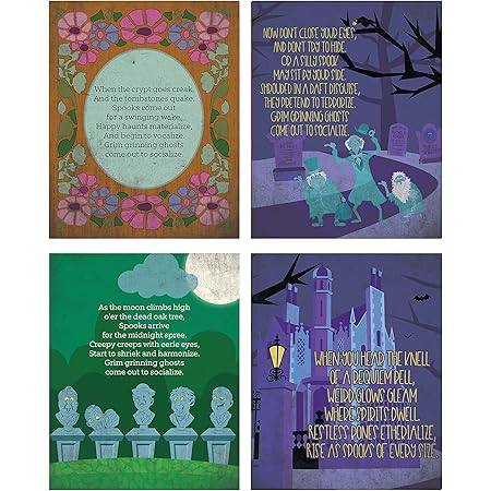 Amazon.com: Silly Goose Gifts Haunted Mansion Themed Halloween Wall Art ...