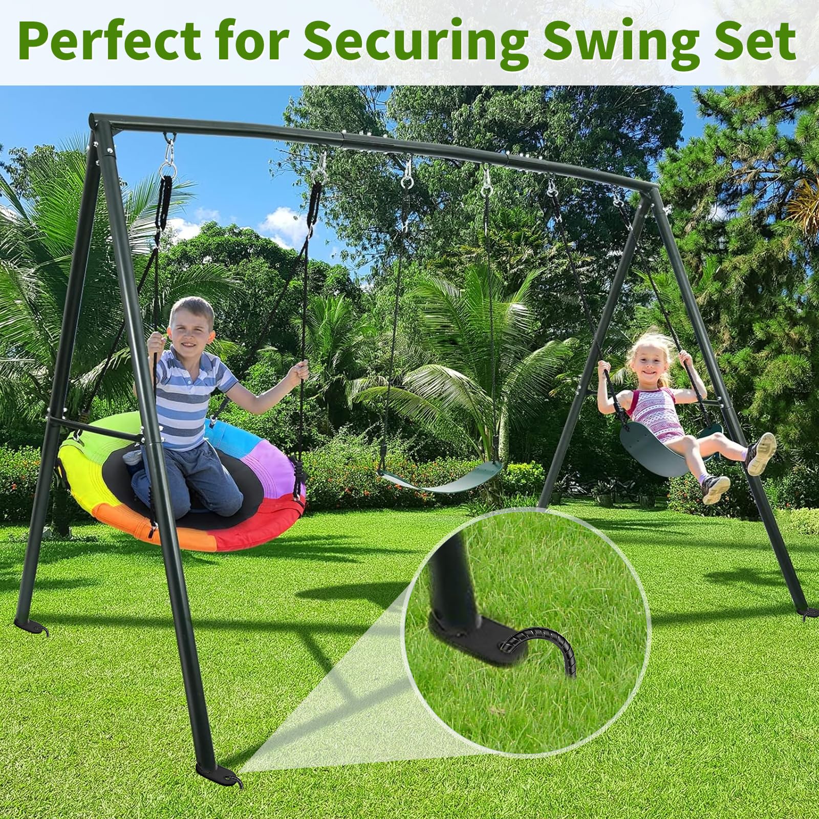 Snapklik.com : 12 Inches Trampoline Wind Stakes 16-Pack, Heavy Duty U ...