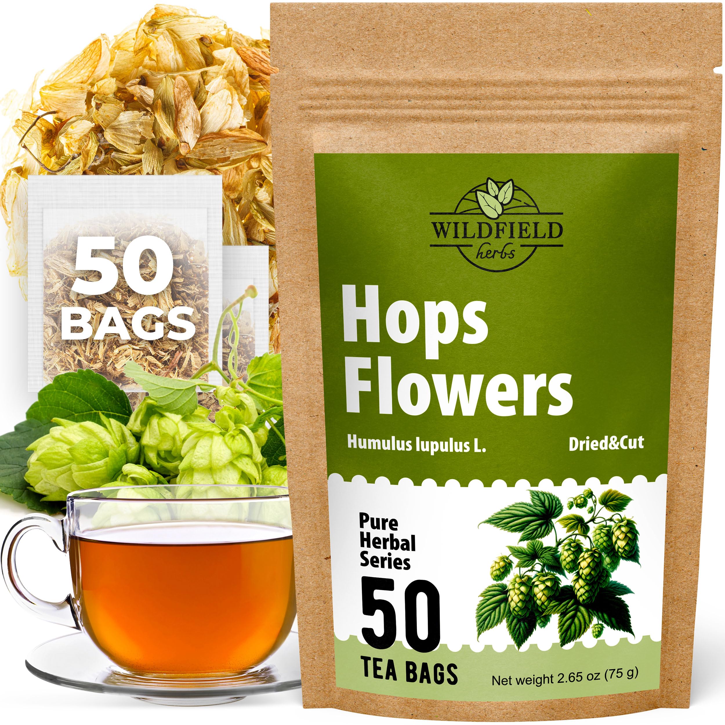 Amazon.com : 50 Bags Hop Tea Hops Herb Dried Hops Flowers Herbal Tea ...