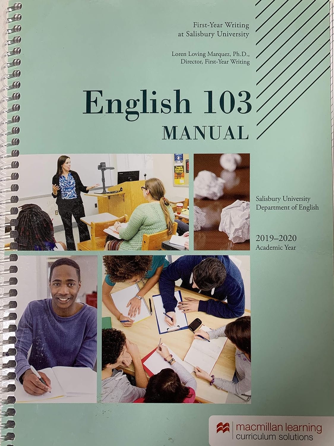 English 103 Manual: Salisbury University Department of English, Loren ...