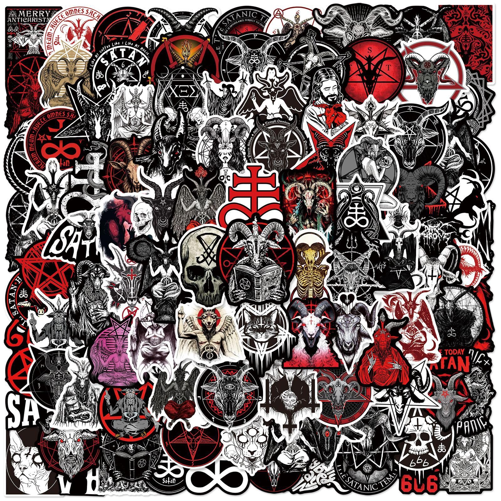 100PCS Gothic Stickers, Black and White Horror Goth Stickers Set for ...
