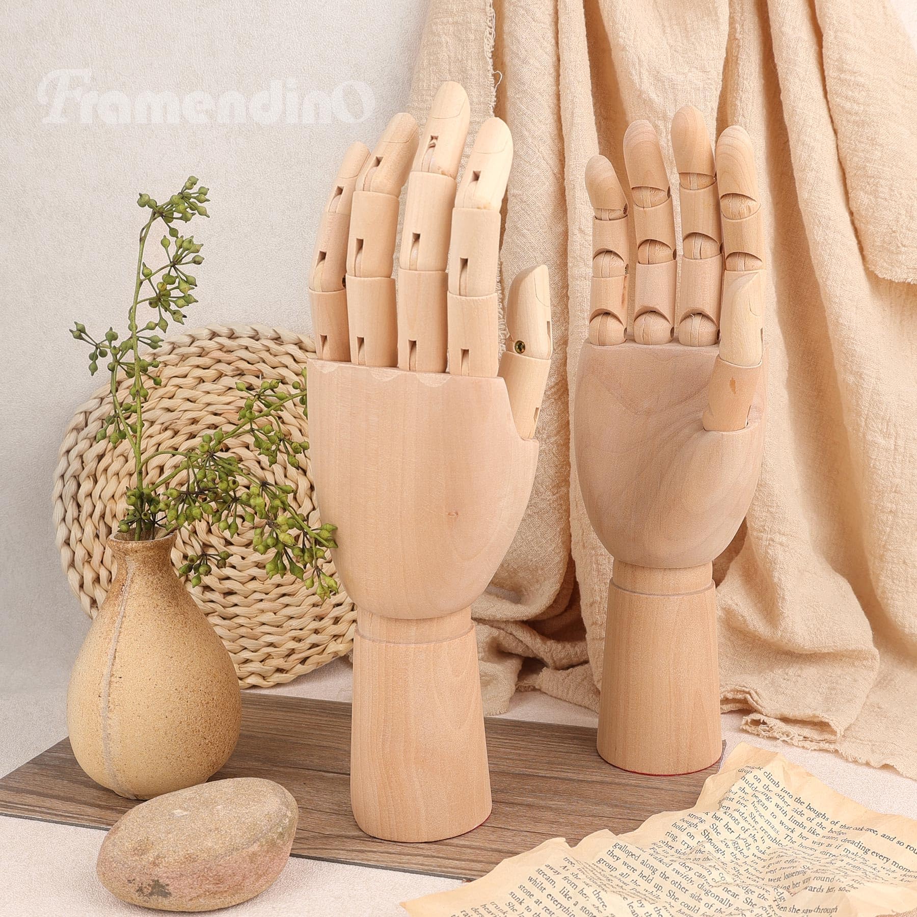 Snapklik.com : 2 Pack 12 Inch Flexible Wooden Hand Model Wood Art ...
