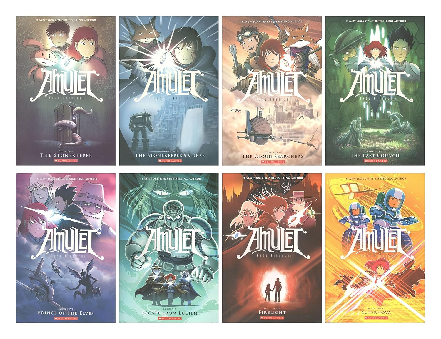 Amulet Box Set: Books #1-8 (Graphix Collection): Kazu Kibuishi: Amazon ...