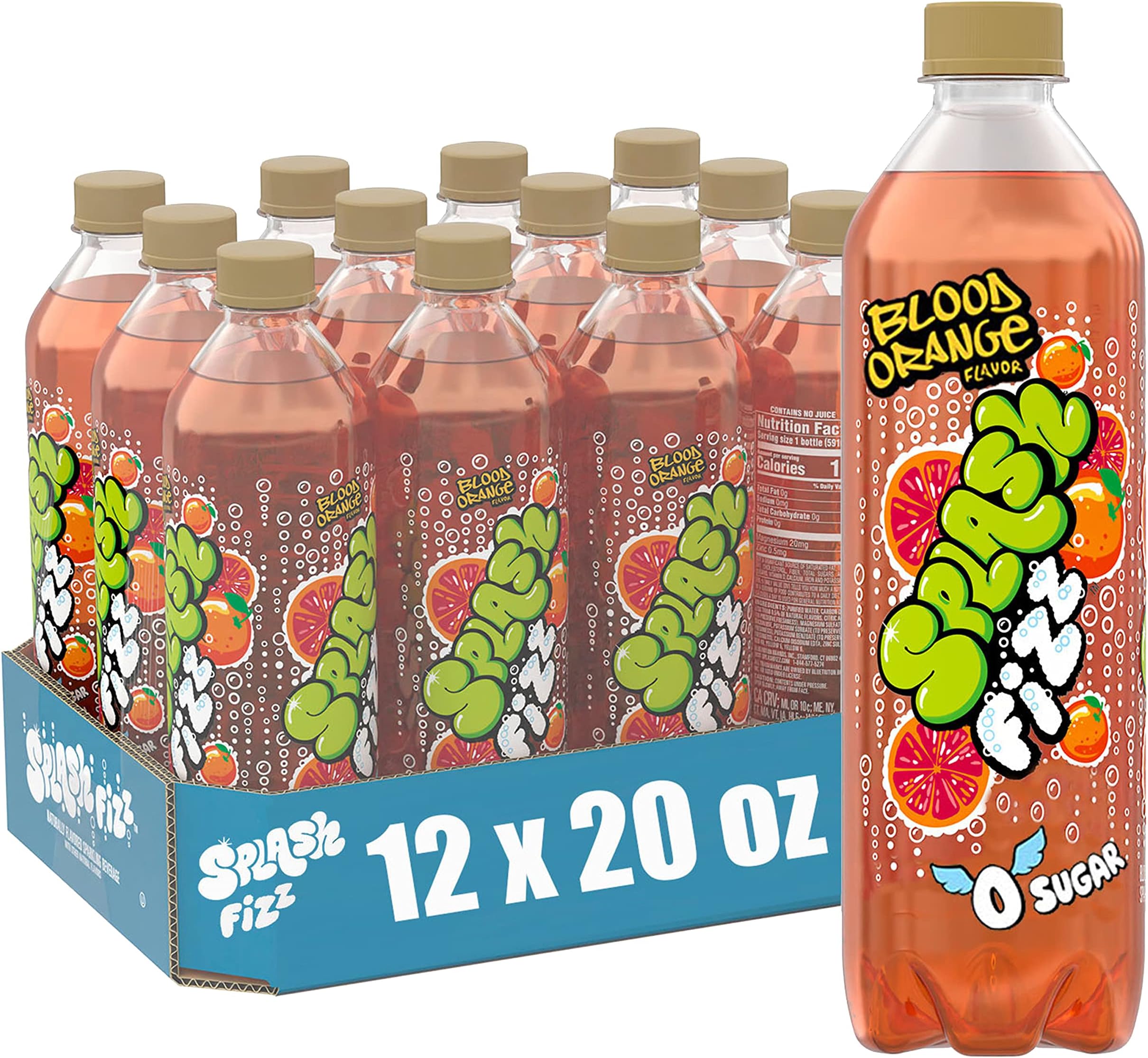 Amazon.com: Splash Fizz, Blood Orange Flavored Sparkling Water, Zero ...