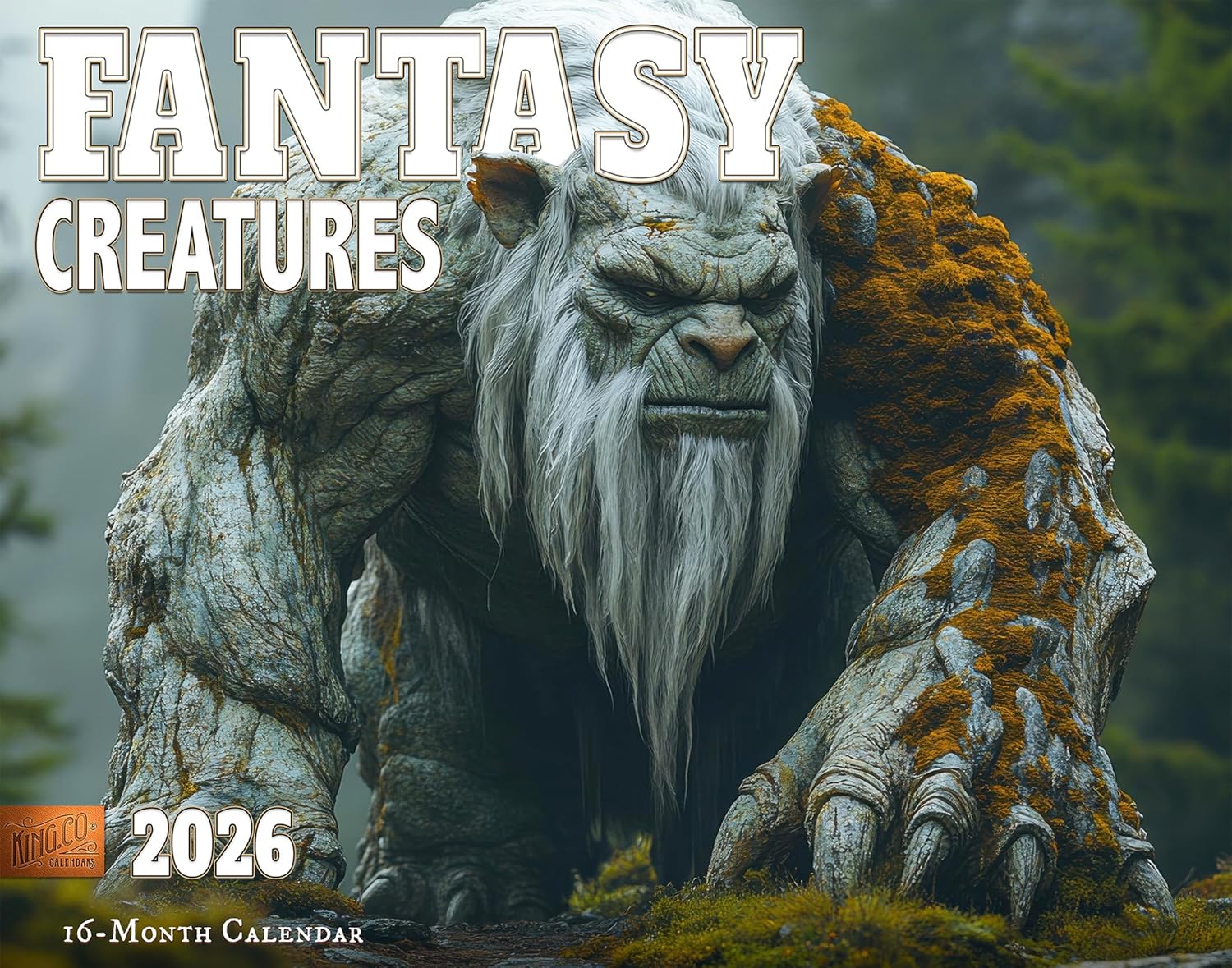 2026 Fantasy Creatures Wall Calendar 16-Month X-Large Size 14x22 ...