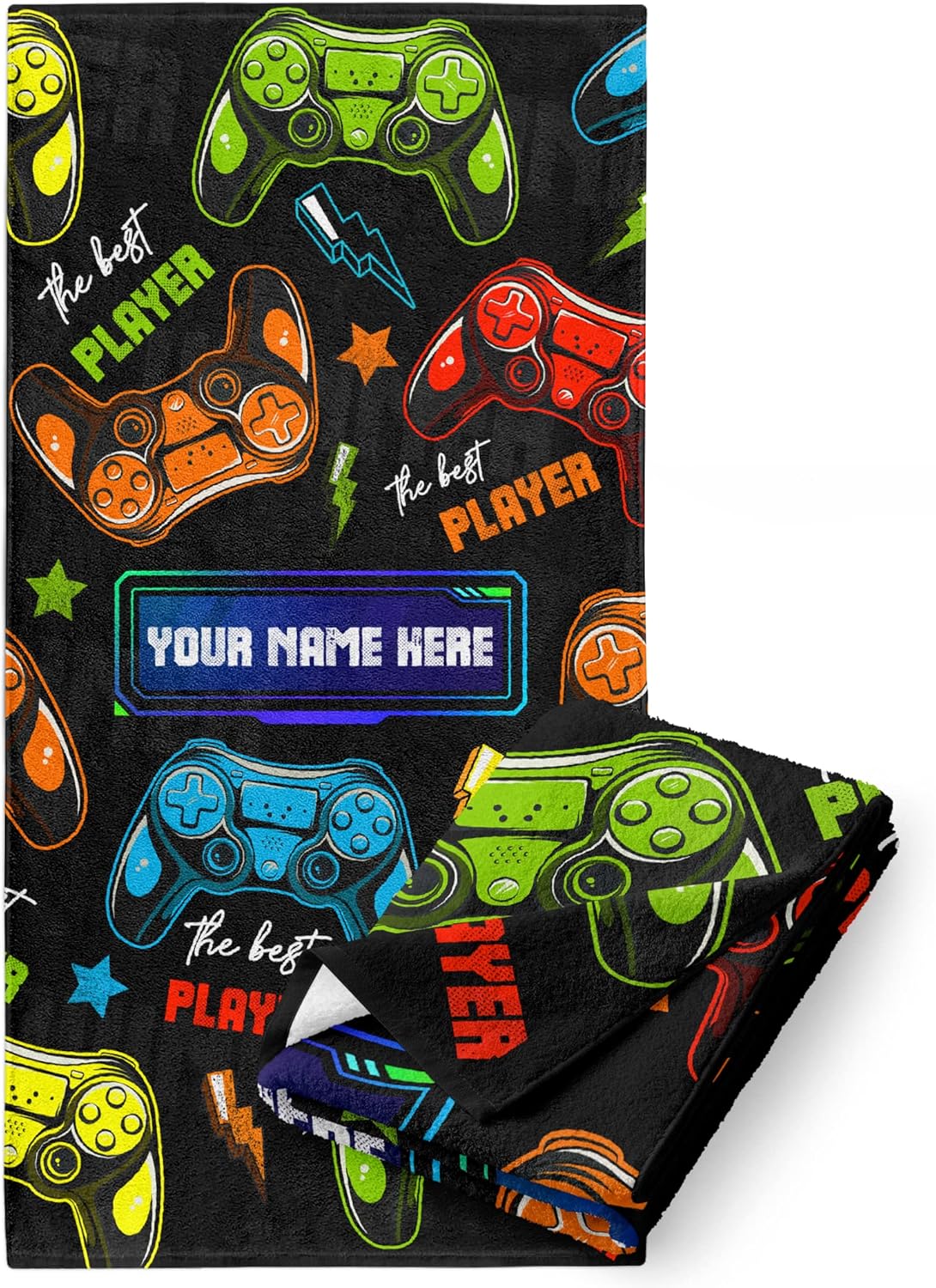 Amazon.com: Personalized Video Gaming Microfiber Beach Towel for Boys ...
