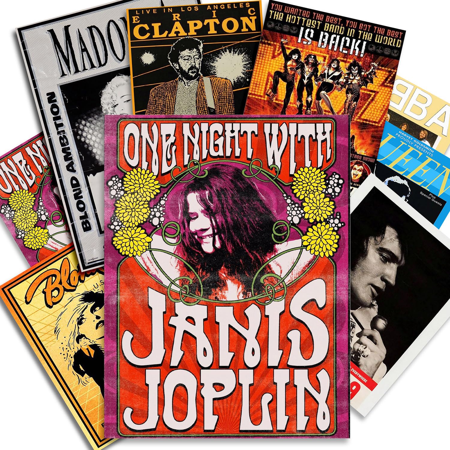 Vintage Rock Wall Collage Kit Aesthetic Room Decor Retro Music ...