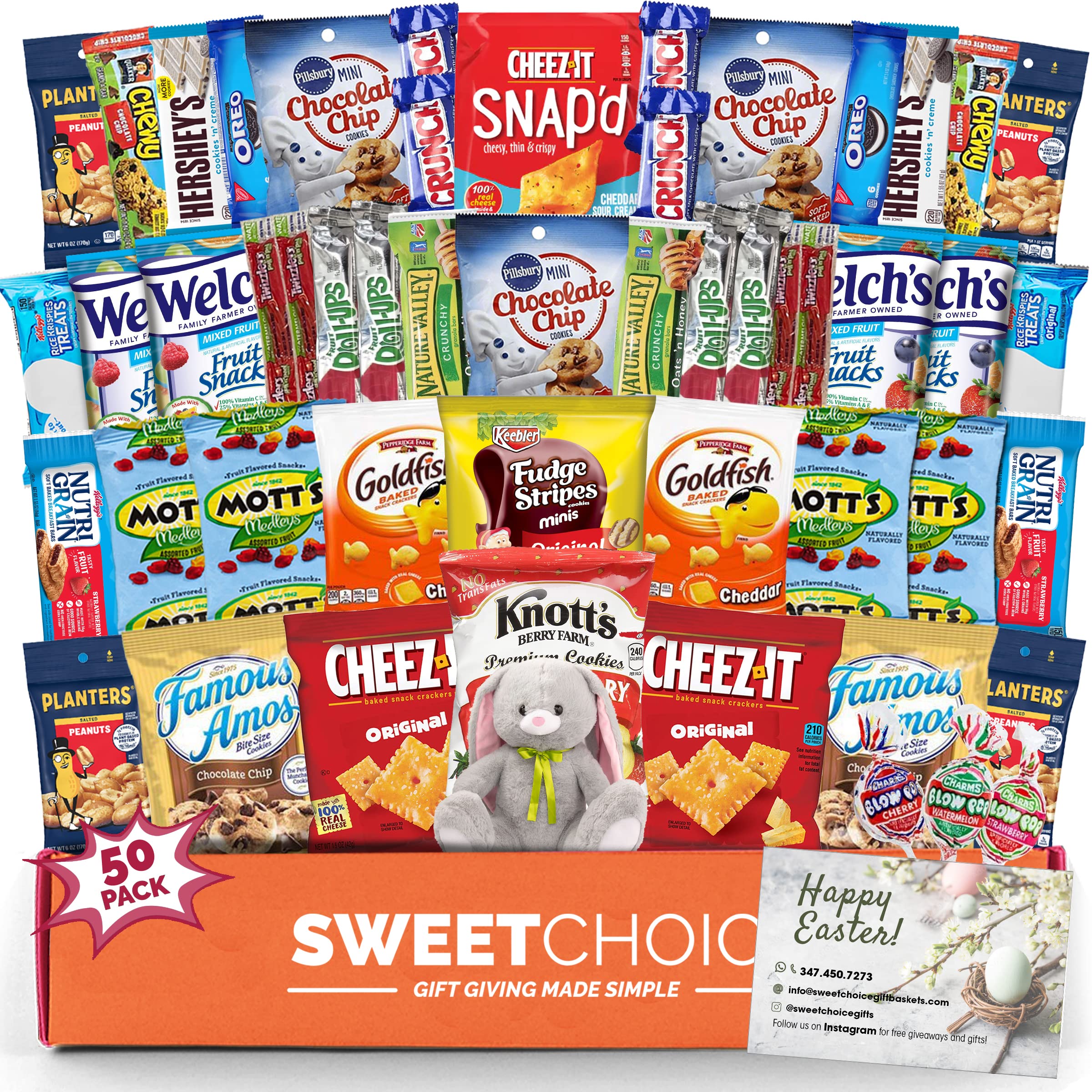 Buy Premade Easter Bite Sized Candy snack care package Gift box Care ...