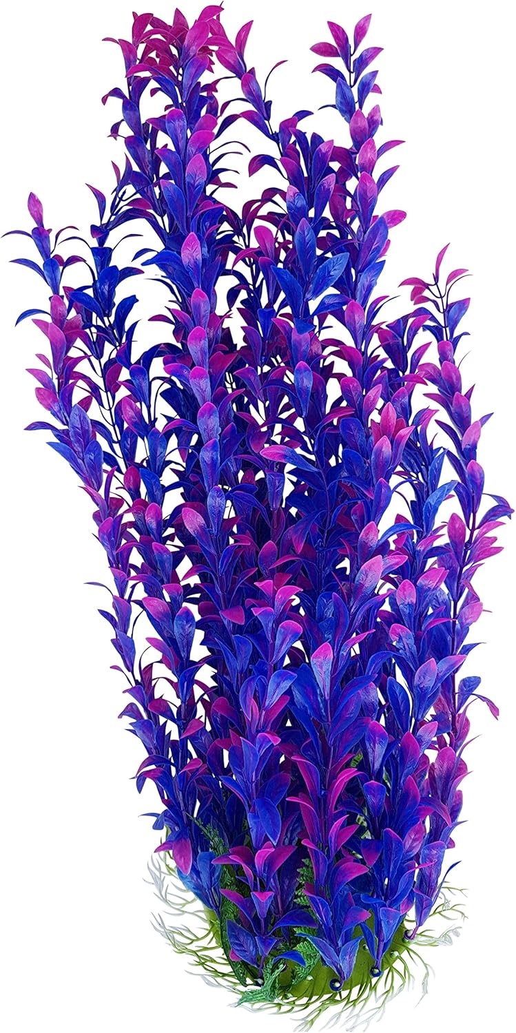 Amazon.com: Purple & Pink Aquarium Plant with Base 19-20 Inch Fish Tank ...