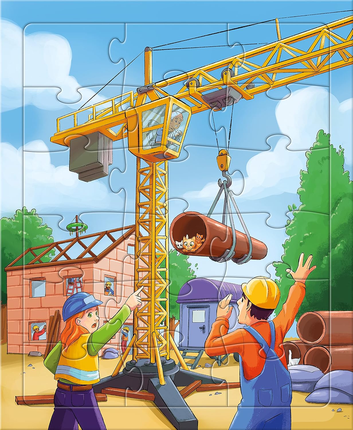 HABA 305883 Puzzles Construction Vehicles- With 3 Charming themes- Ages ...