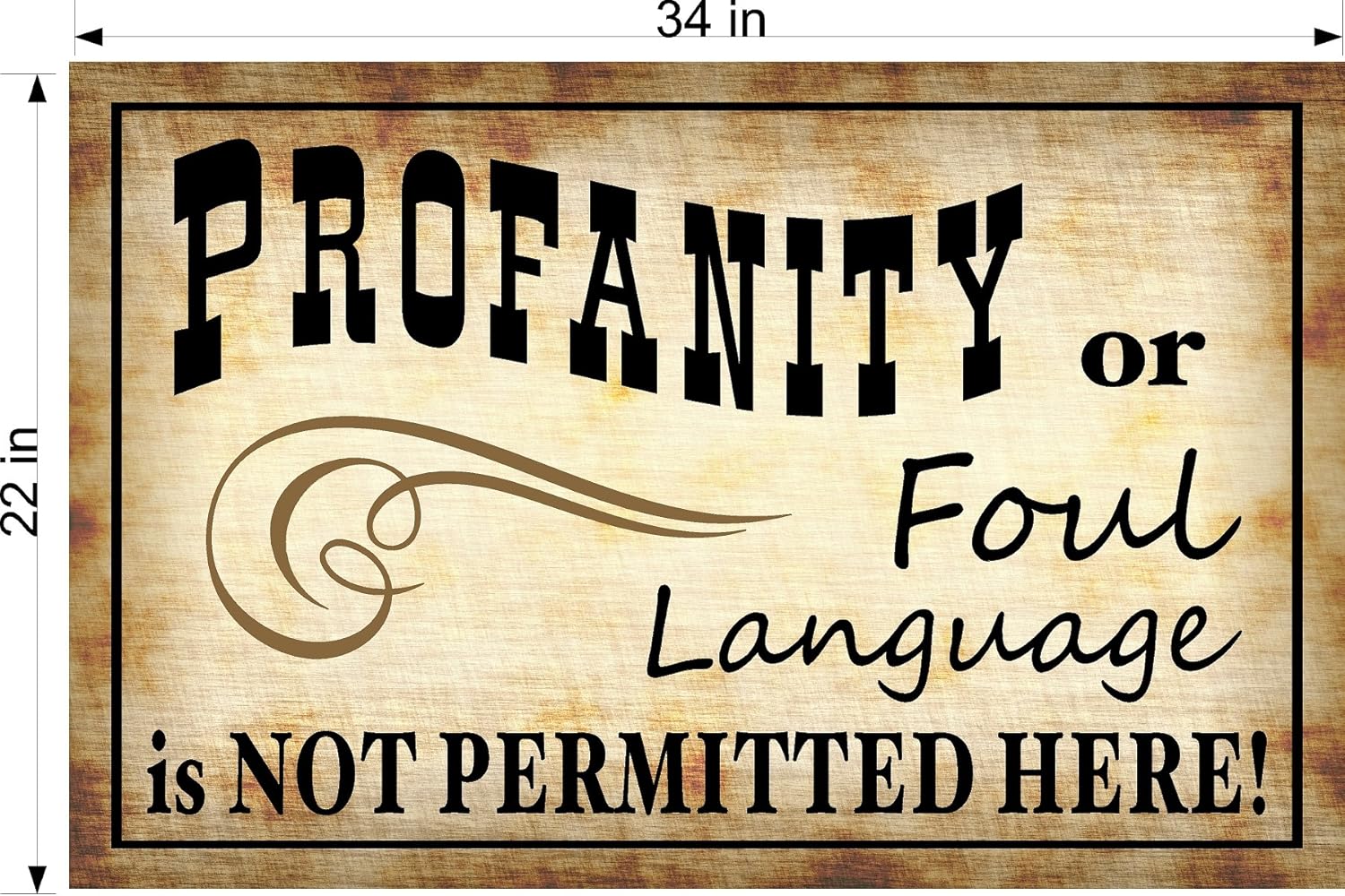 Amazon.com : Vintage Looking NO Foul Language Profanity PVC Smooth ...