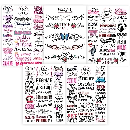 Amazon.com : Kink Ink - 117 x Sexy Naughty Hardcore Words and Phrases Temporary Tattoo Kinky ...