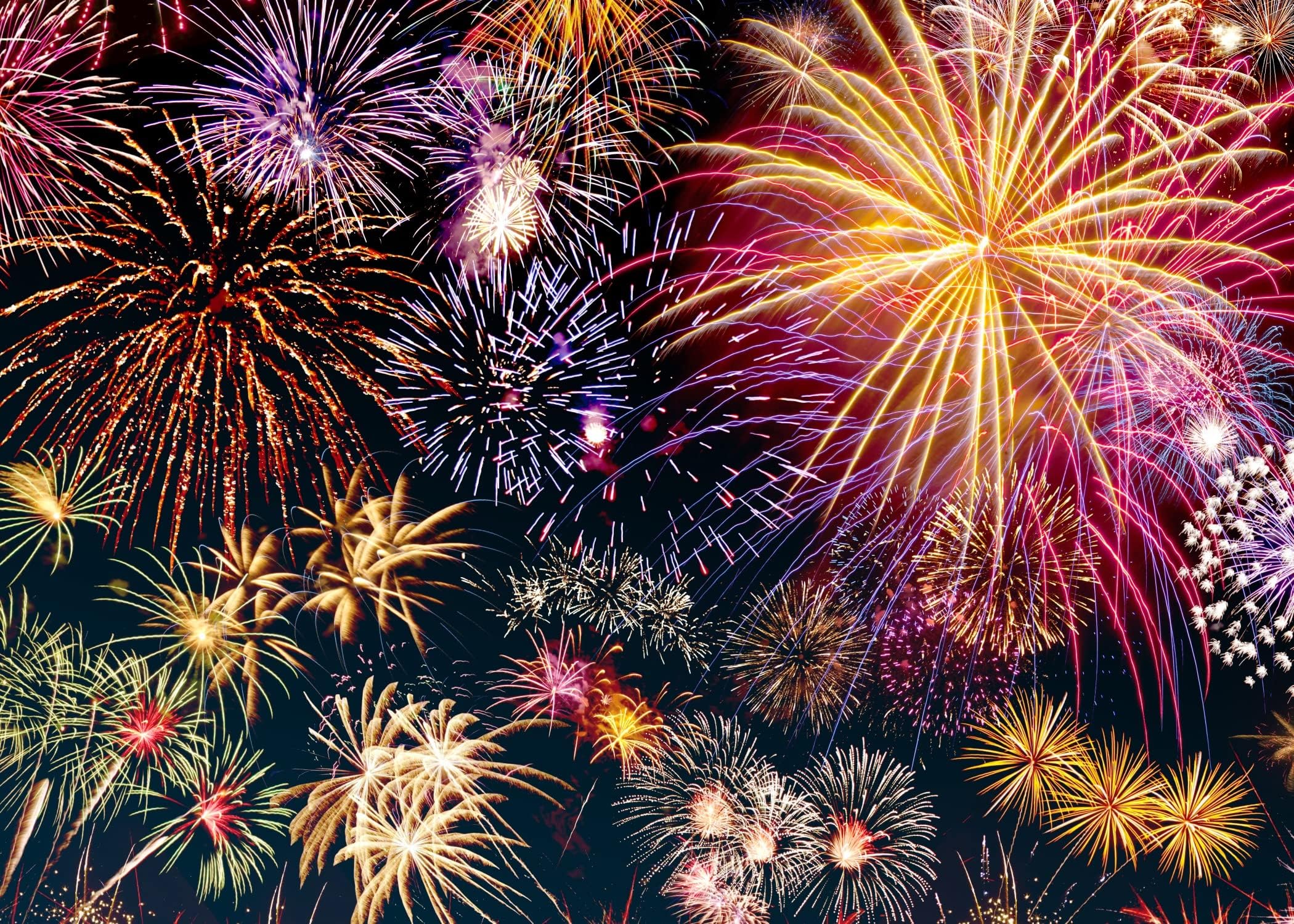 Amazon.com : BELECO 7x5FT Fabric New Year Fireworks Backdrop Colorful ...