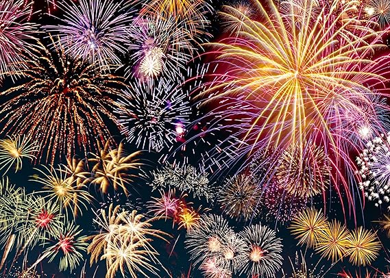 Amazon.com : BELECO 7x5FT Fabric Fireworks Backdrop - Colorful Firework ...