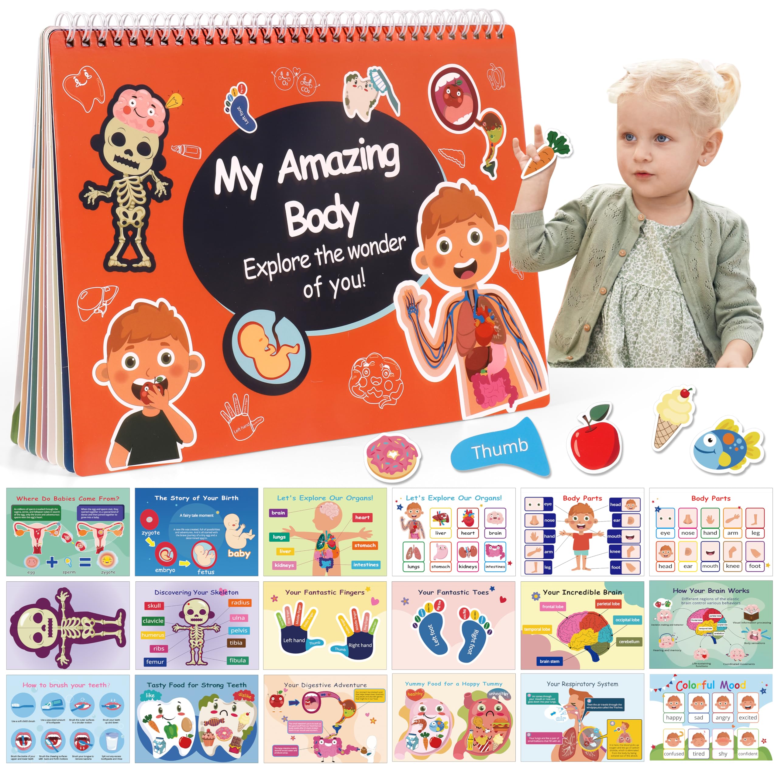 Amazon.com: garmelon Busy Book for Kids, 18 in 1 Sensory Educational ...