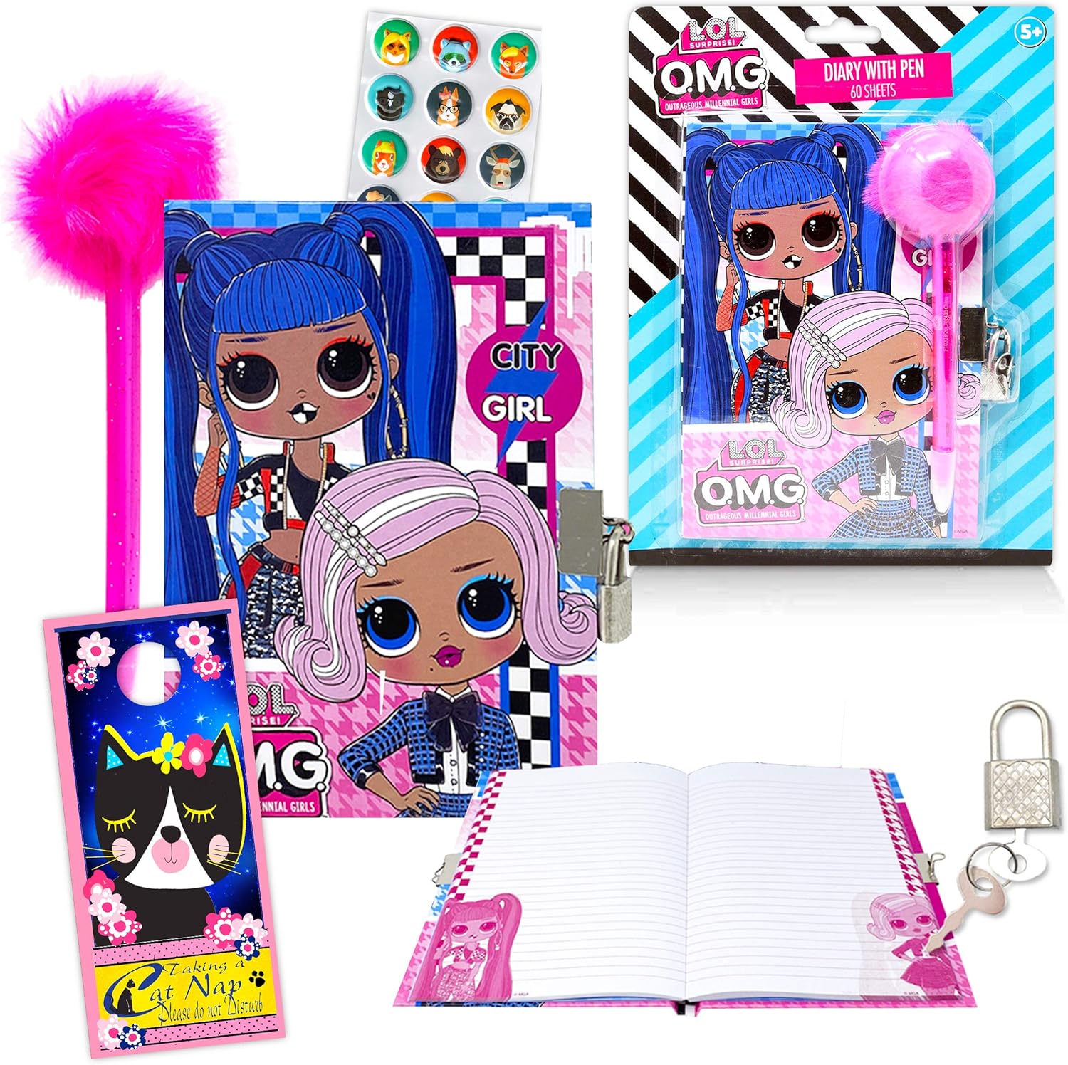Amazon.com: L O L Dolls Diary and Pen Set Bundle ~ LOL Mini Diary ...