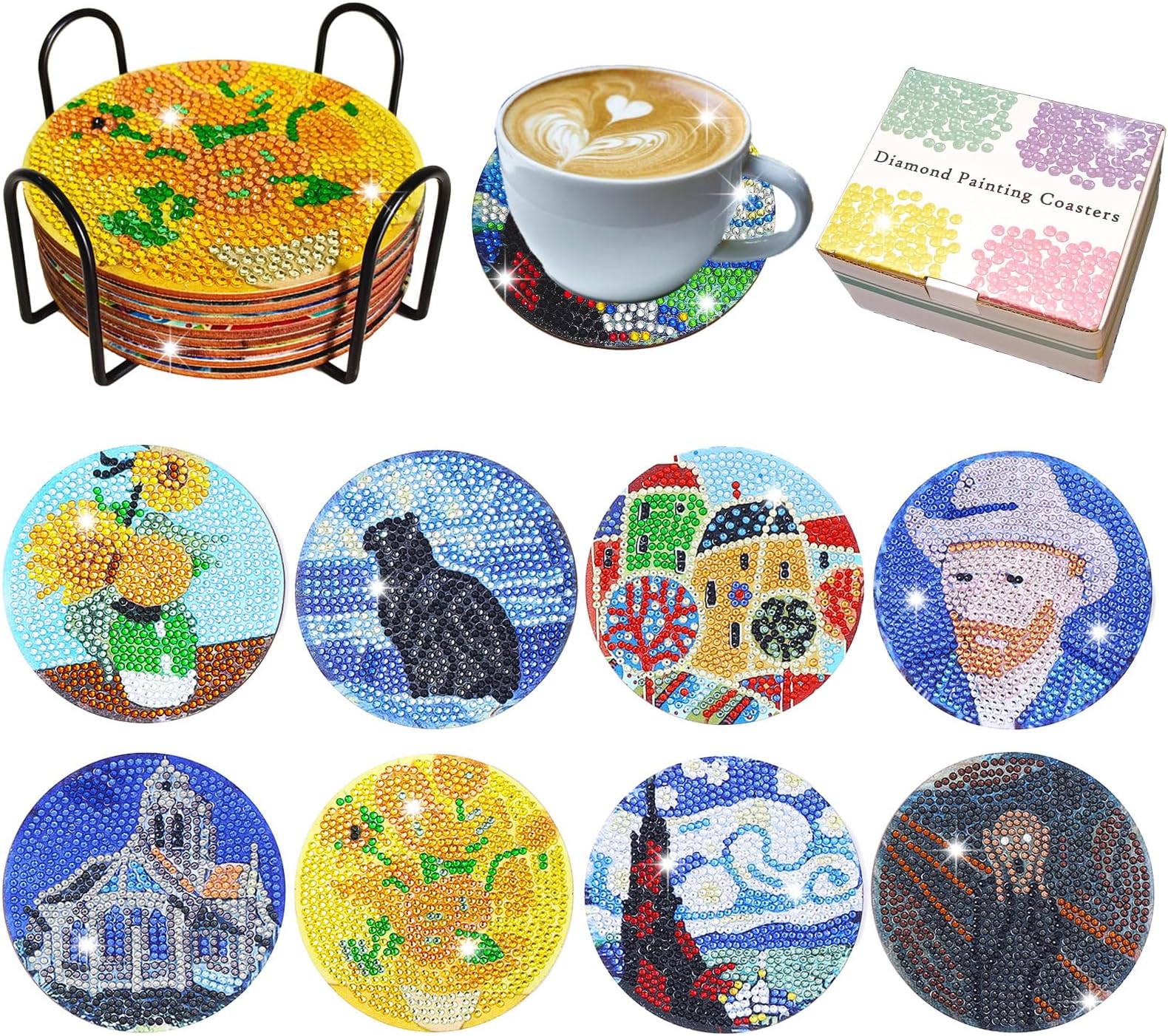 Amazon.com: Gatokit Diamond Painting Coasters Kit, DIY Diamond Dots Art ...