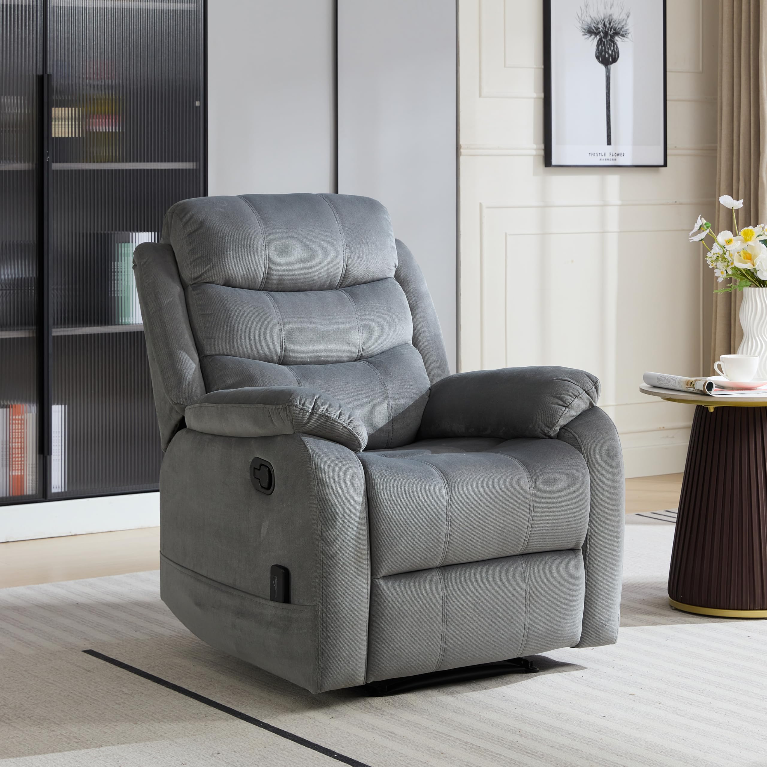 Amazon.com: AC Pacific Steph Plush Contemporary Fabric Upholstered ...